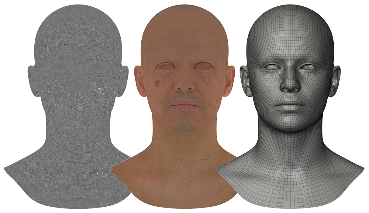 Male head texture map 03