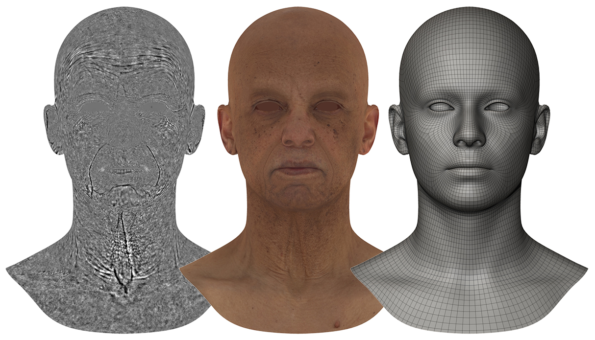 Male head texture map 04