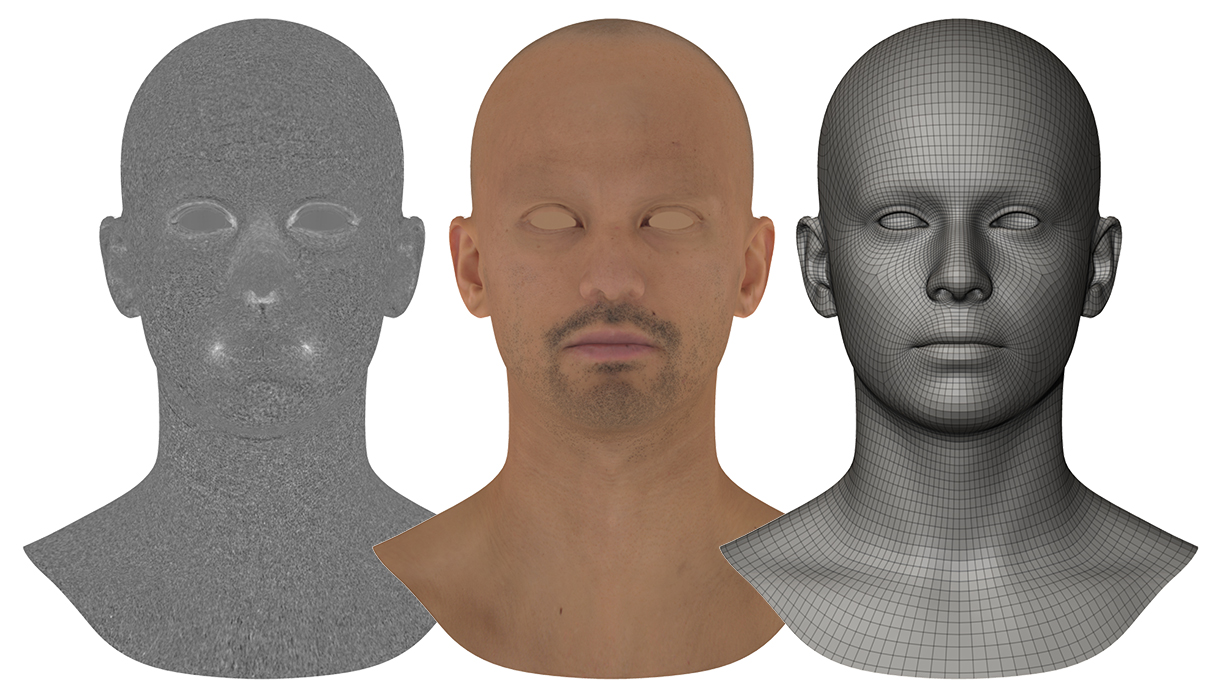 Male head texture map 07