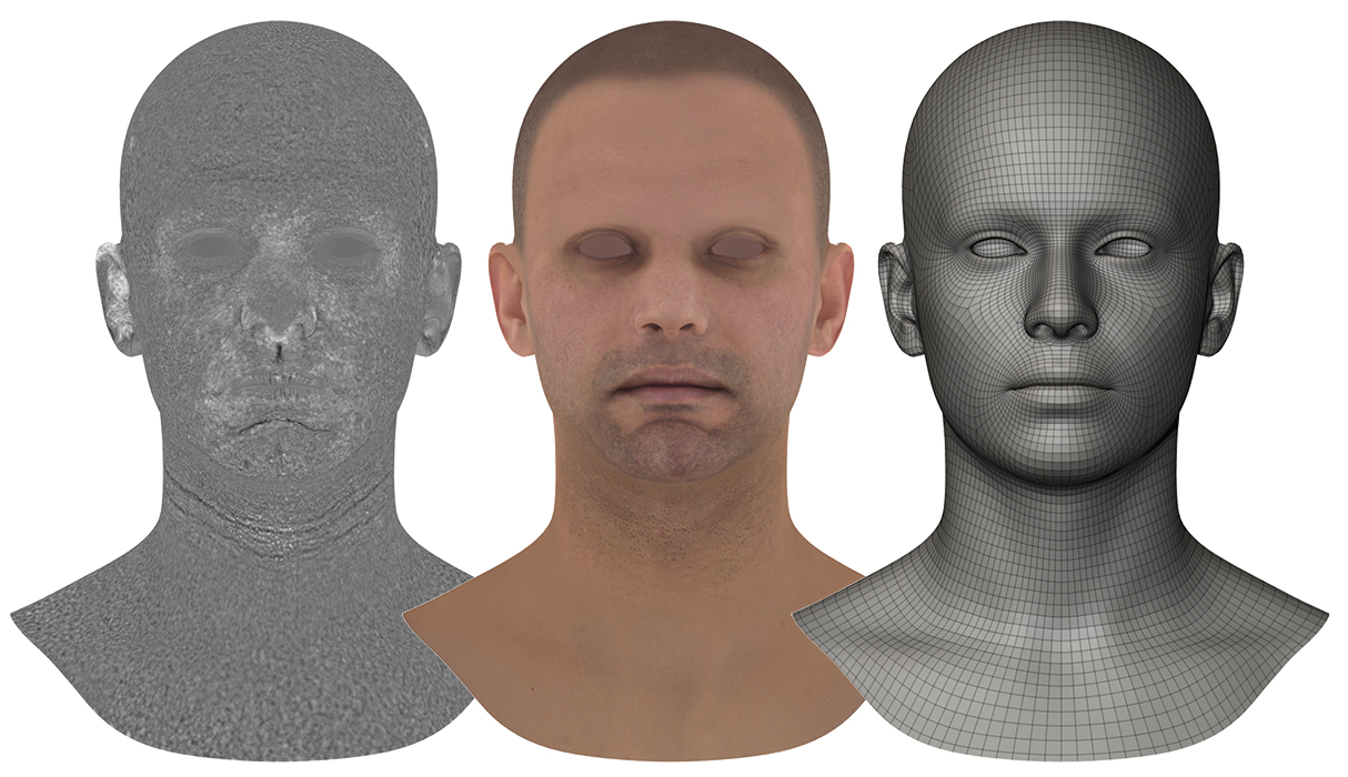 Male head texture map 08
