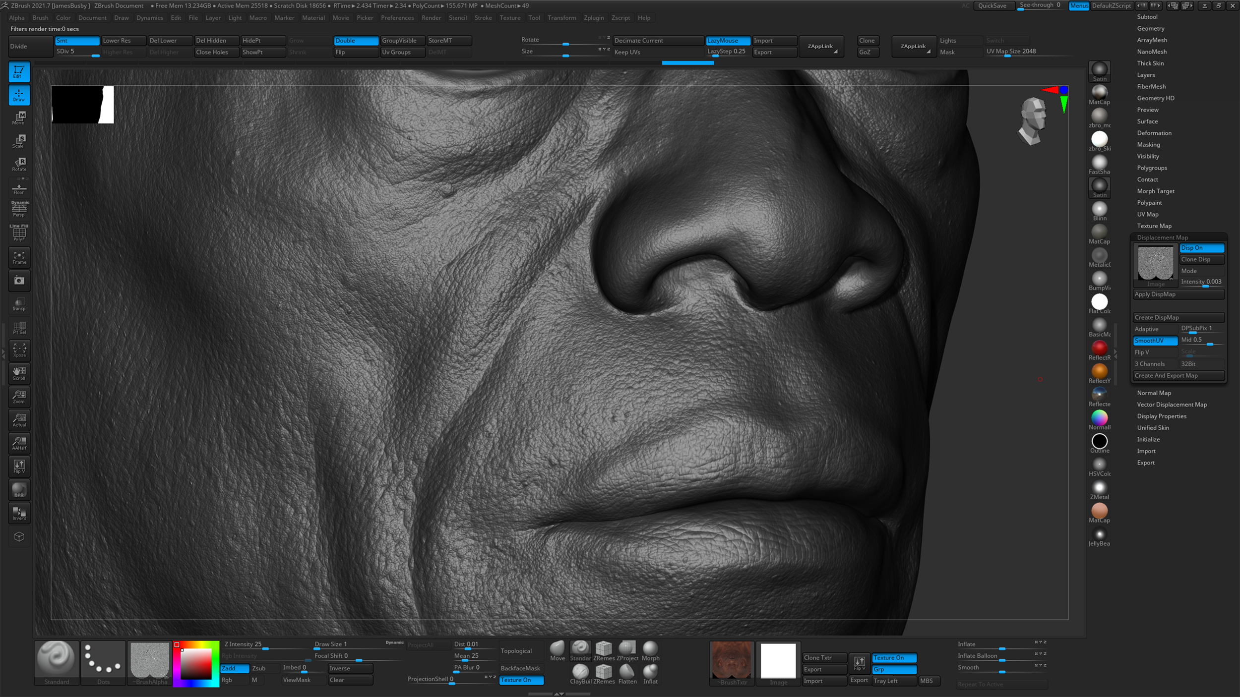 Male head texture map 09