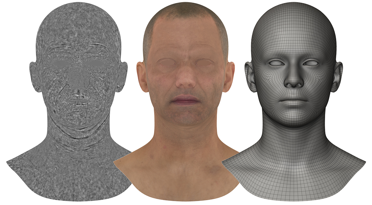 Male head texture map 12