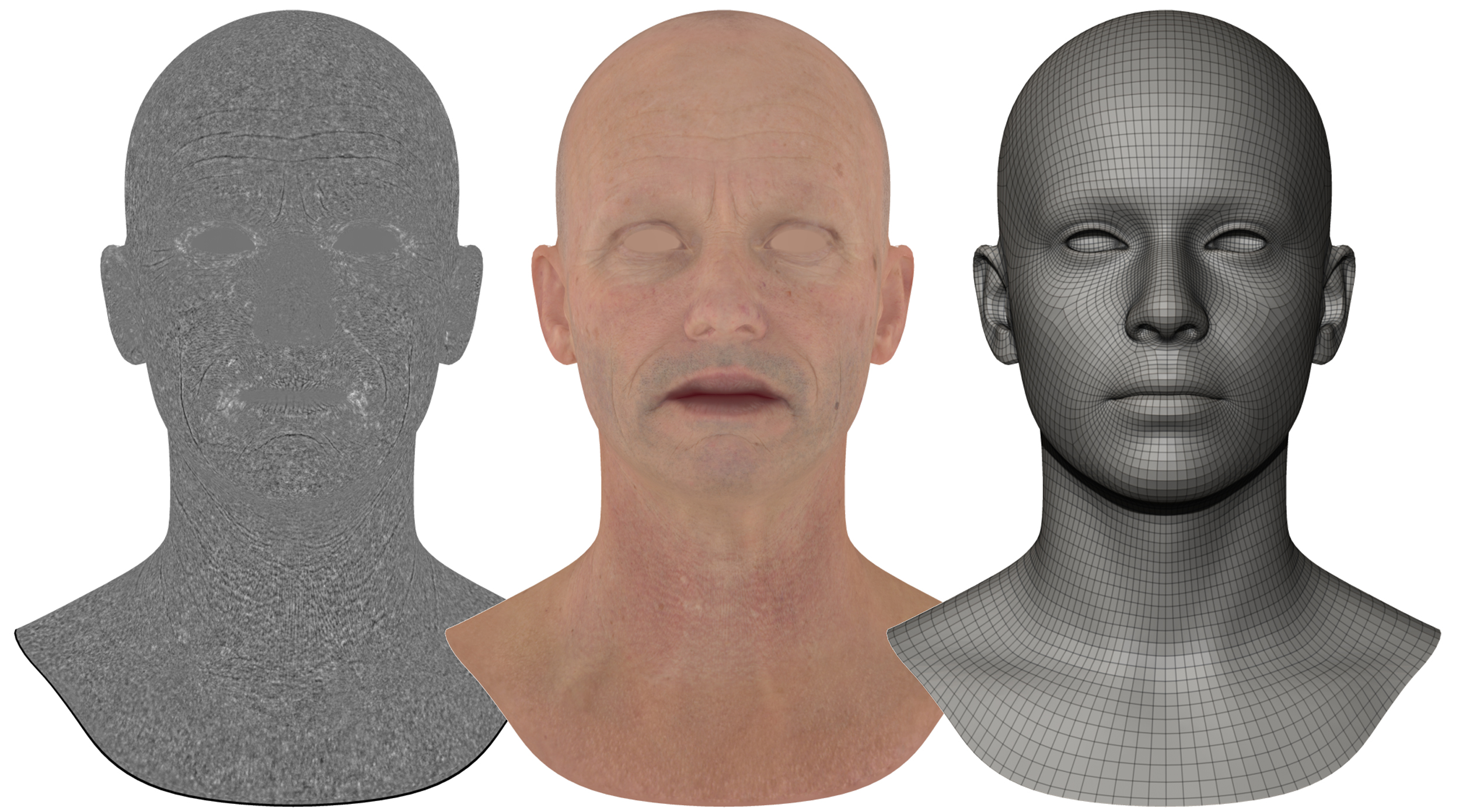 Male head texture map 13
