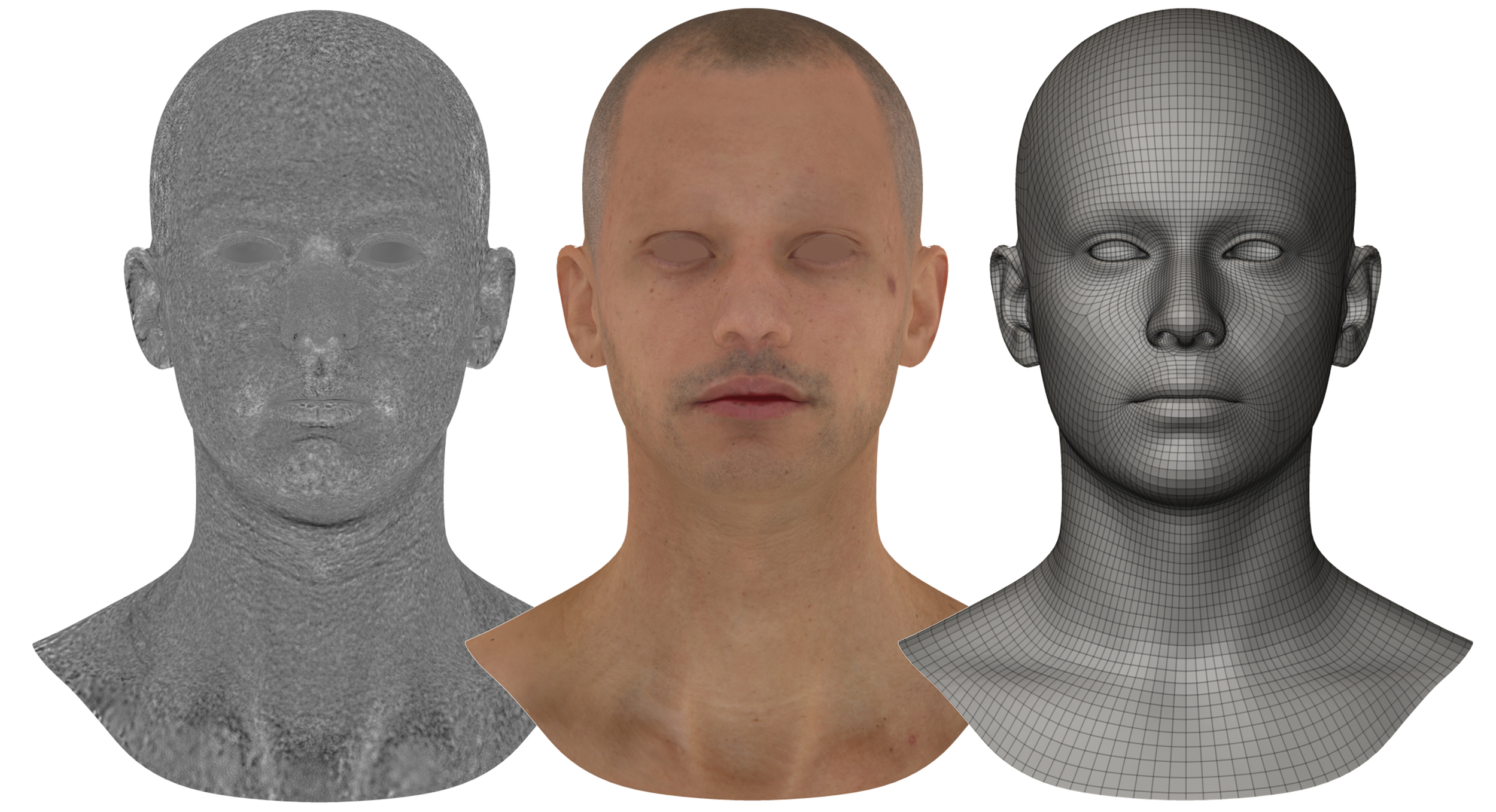 Male head texture map 14