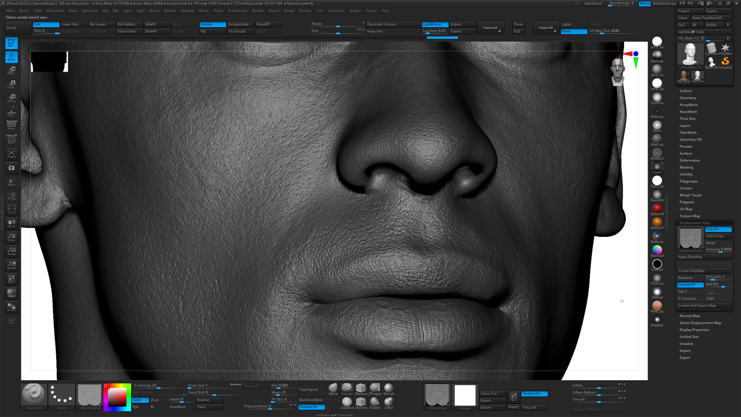 Male head texture map 14