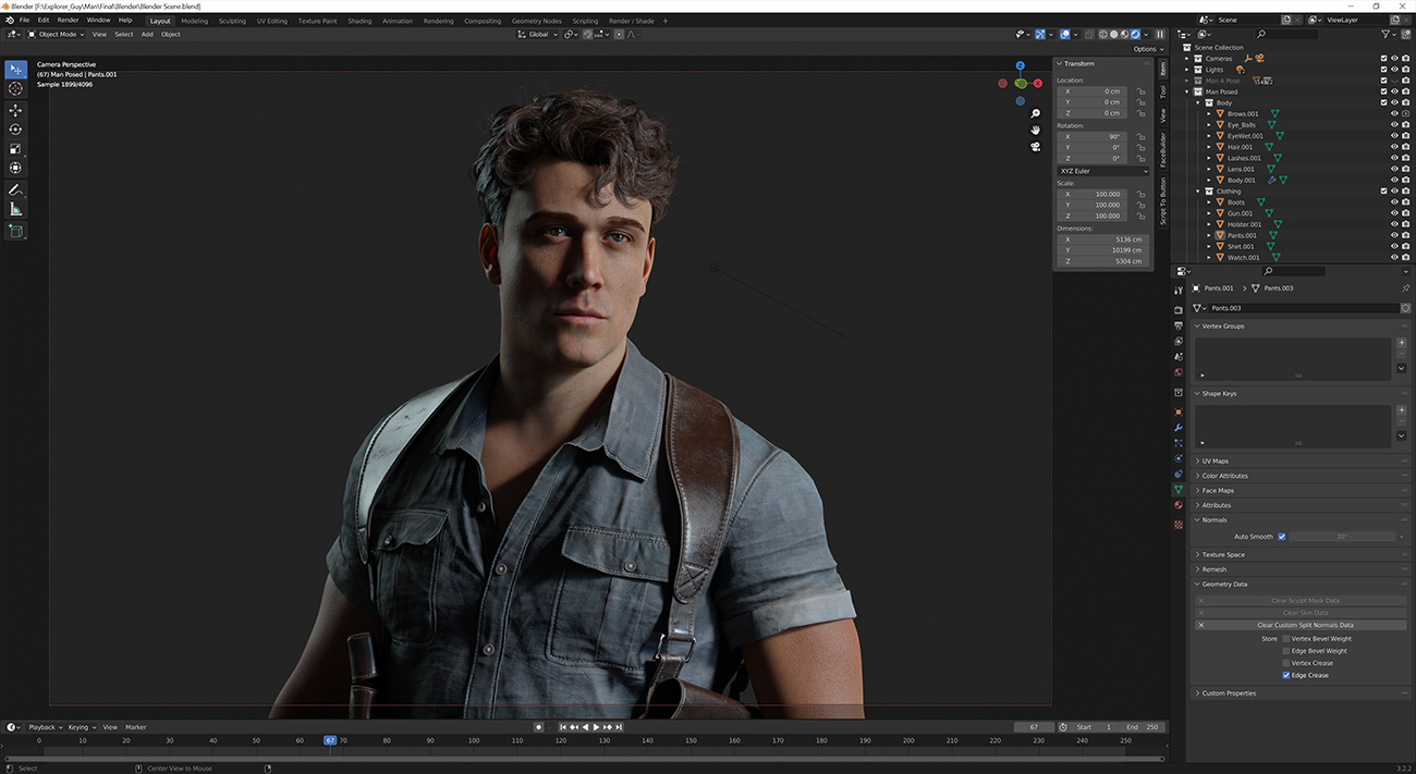 Male Explorer Game Character