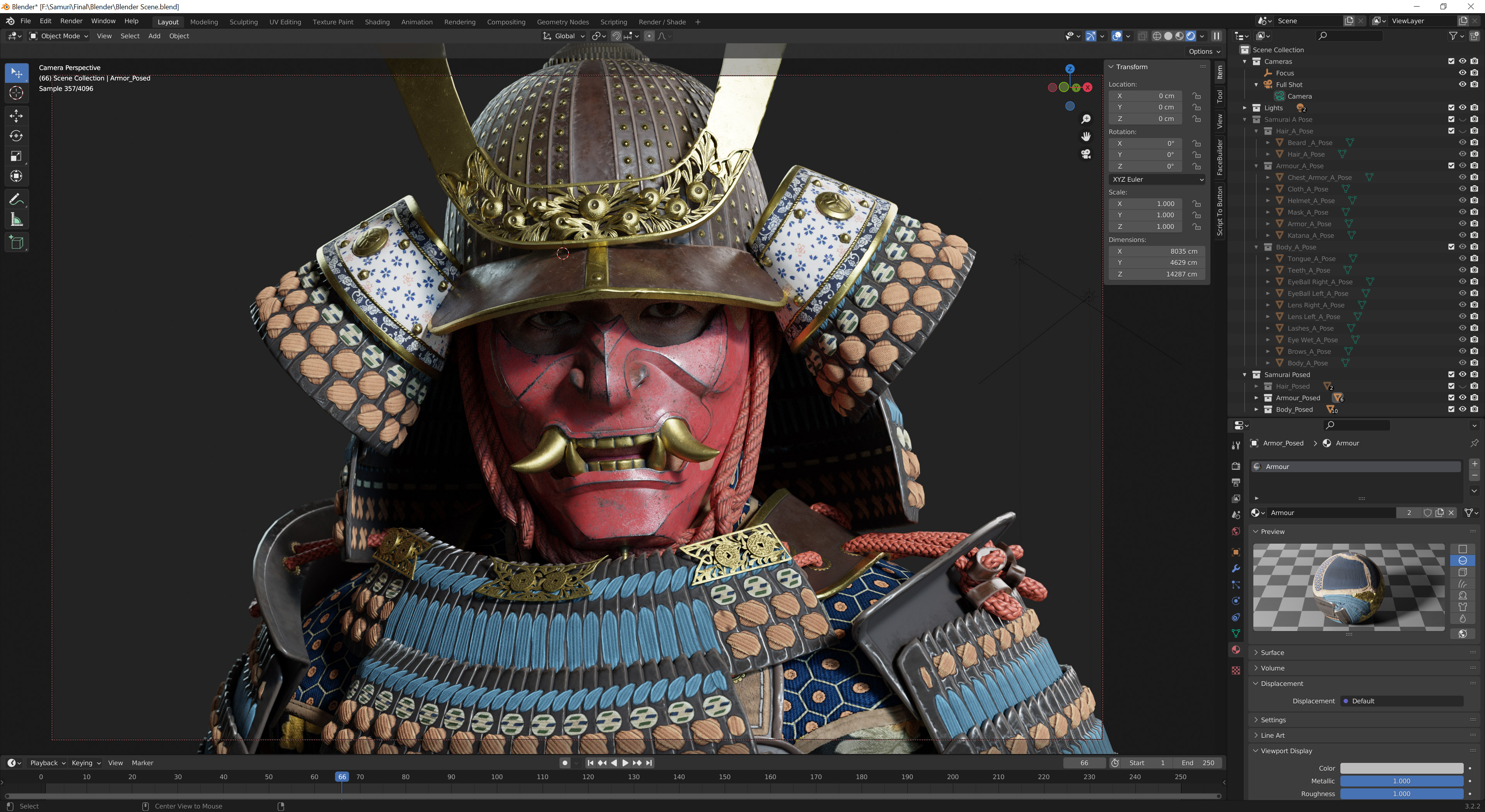 Male Samurai Game Character