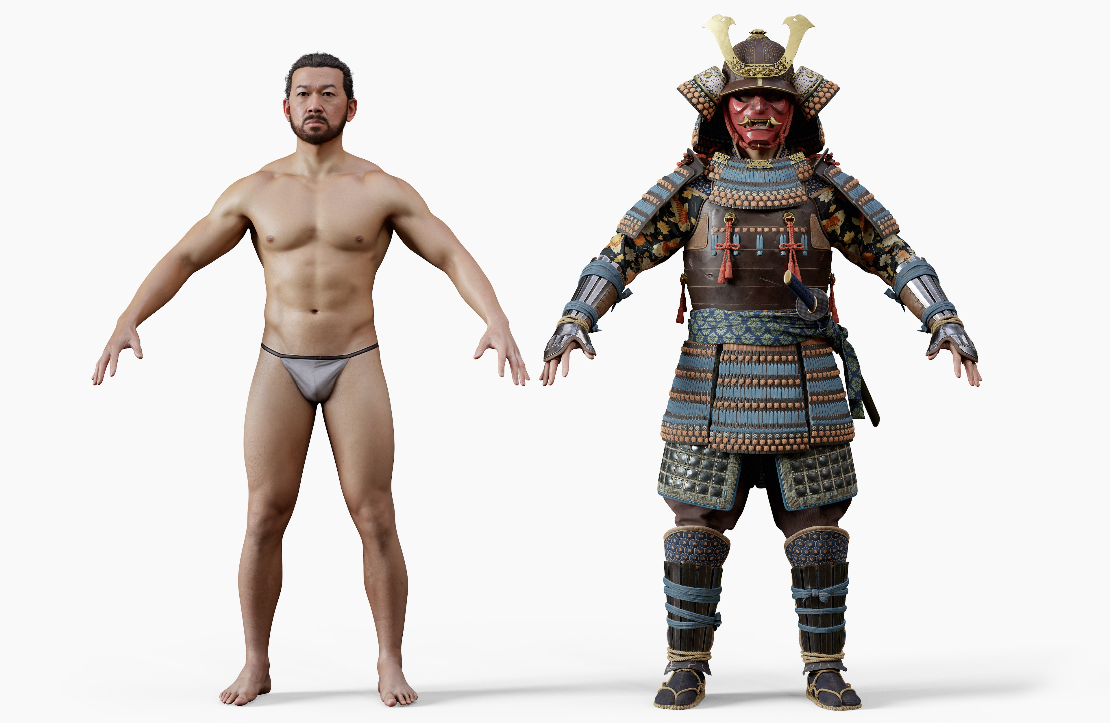 Male Samurai Game Character