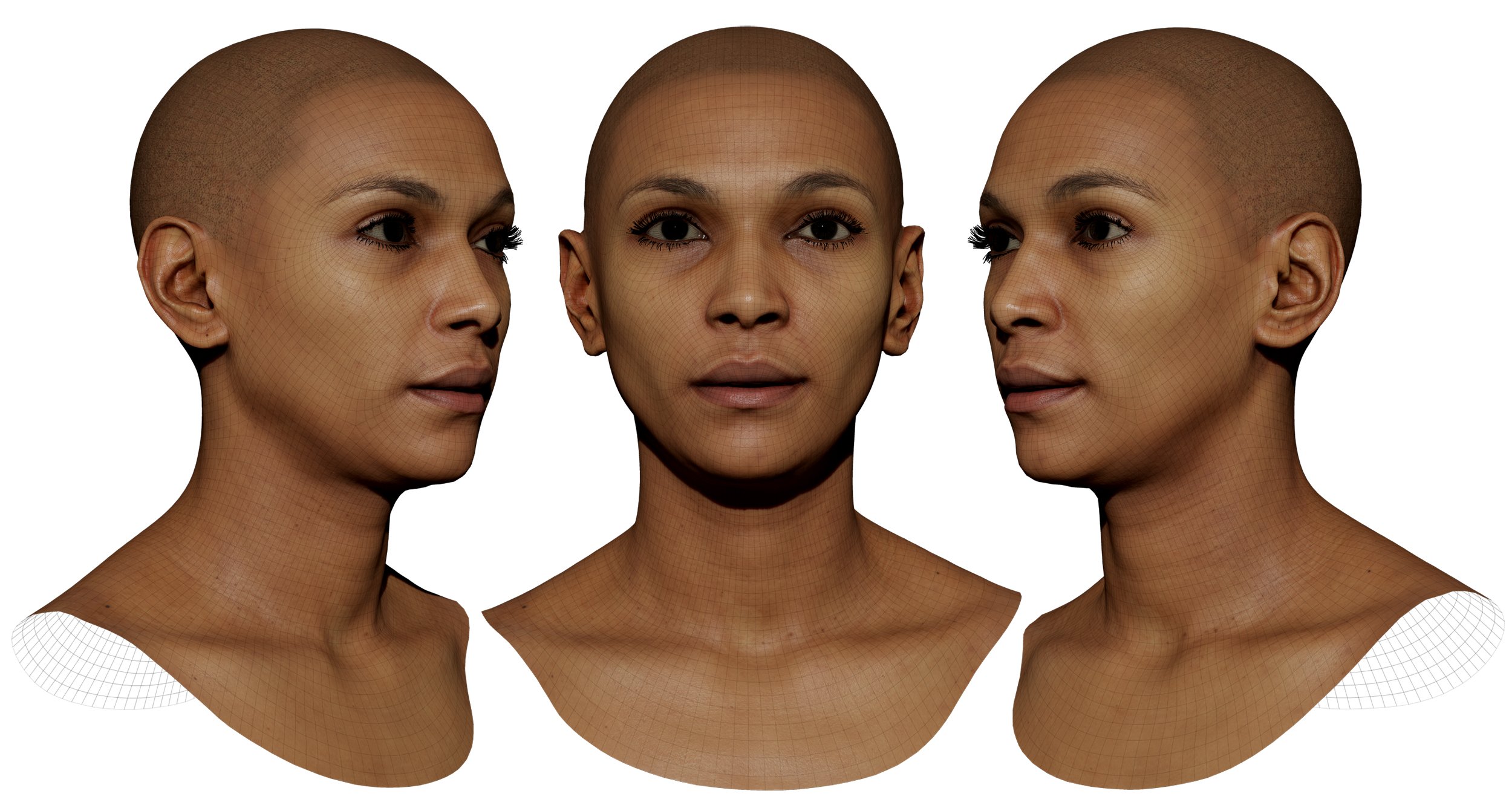 30 x expression Scans / Retopologised female 01