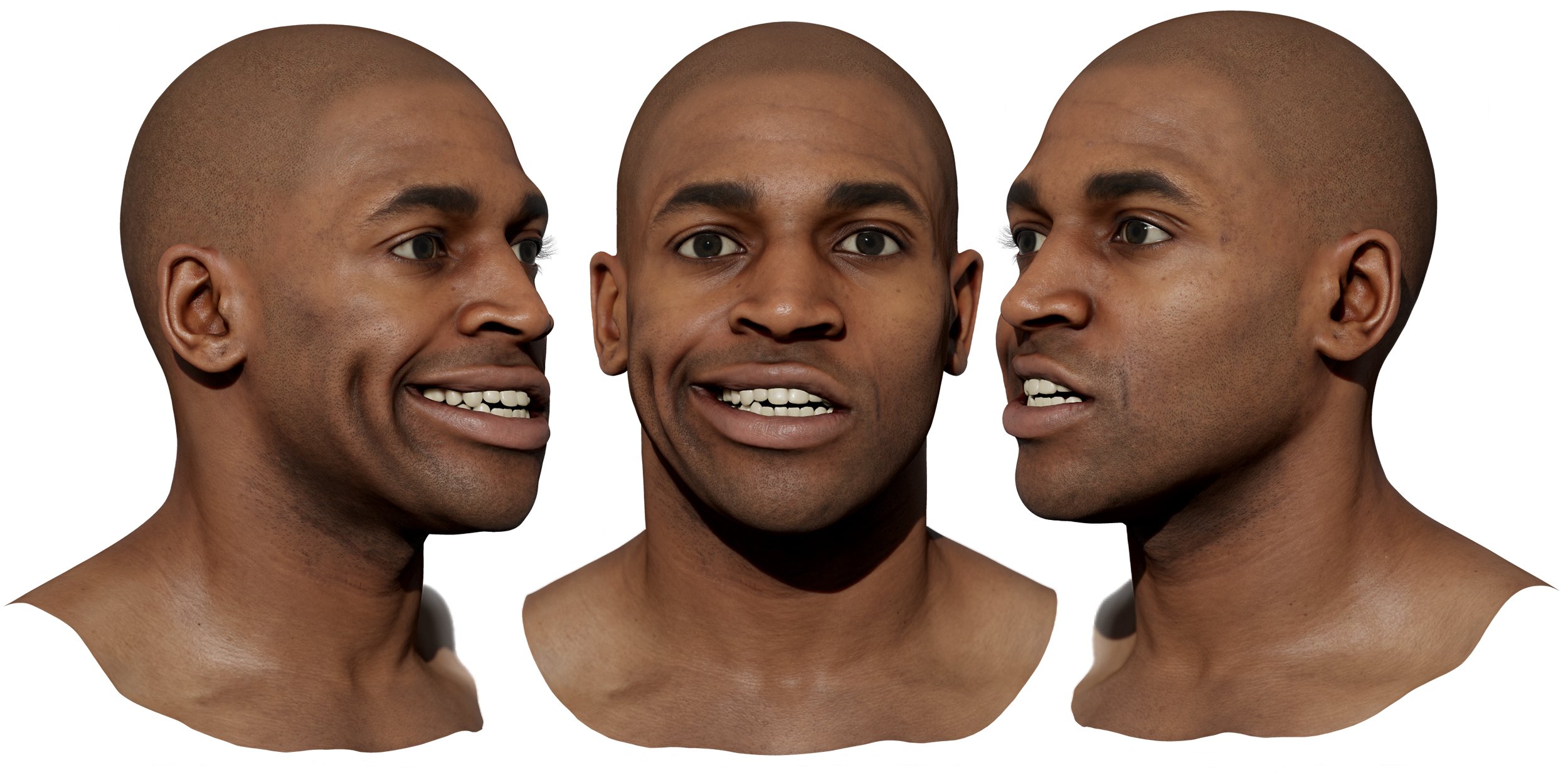 FACS Scan / Cheek Pull Right / Retopologised Male 01