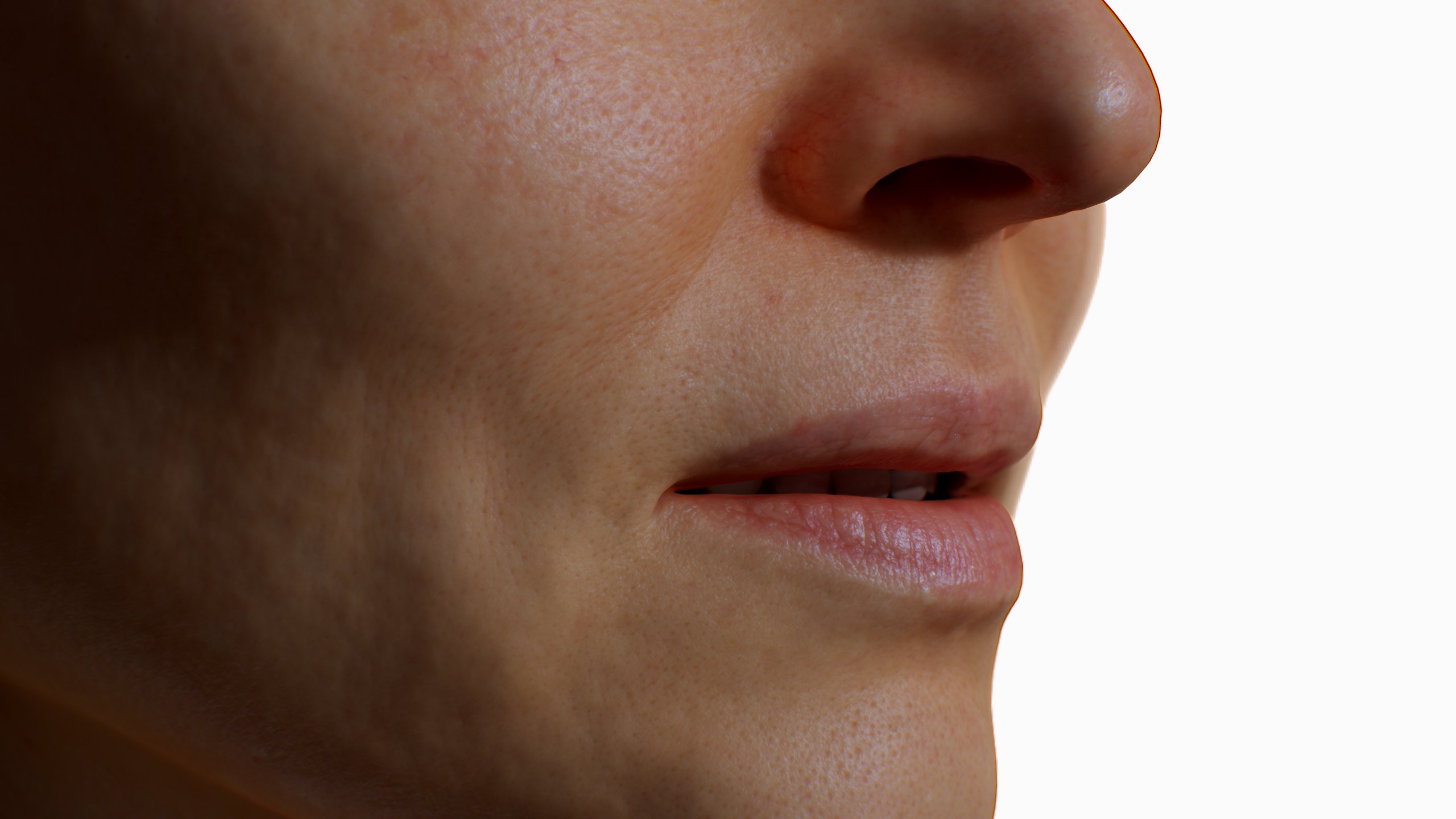 Female 3D model / Retopologised Head Scan 038