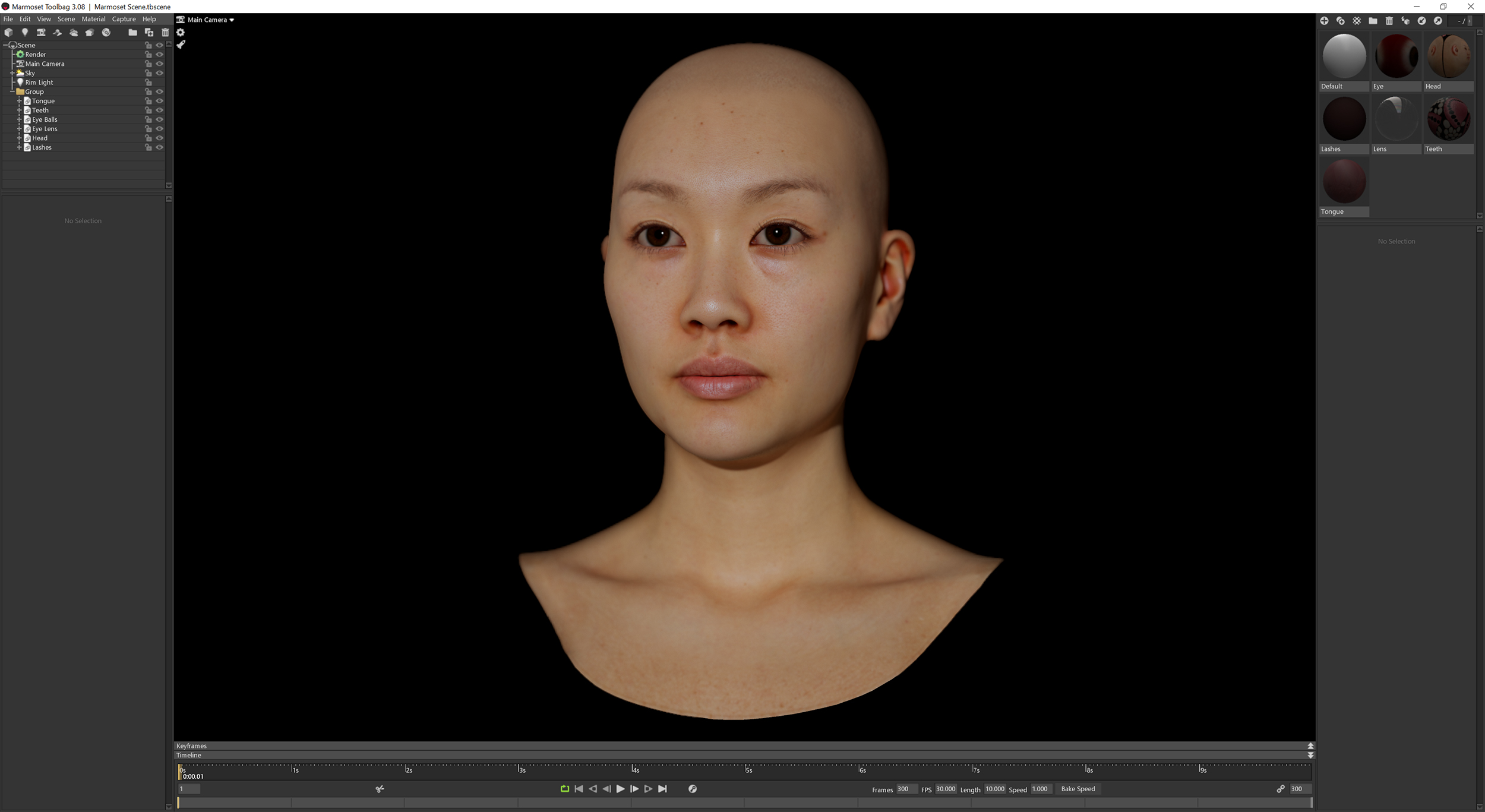 Female 3D model / Retopologised Head Scan 40