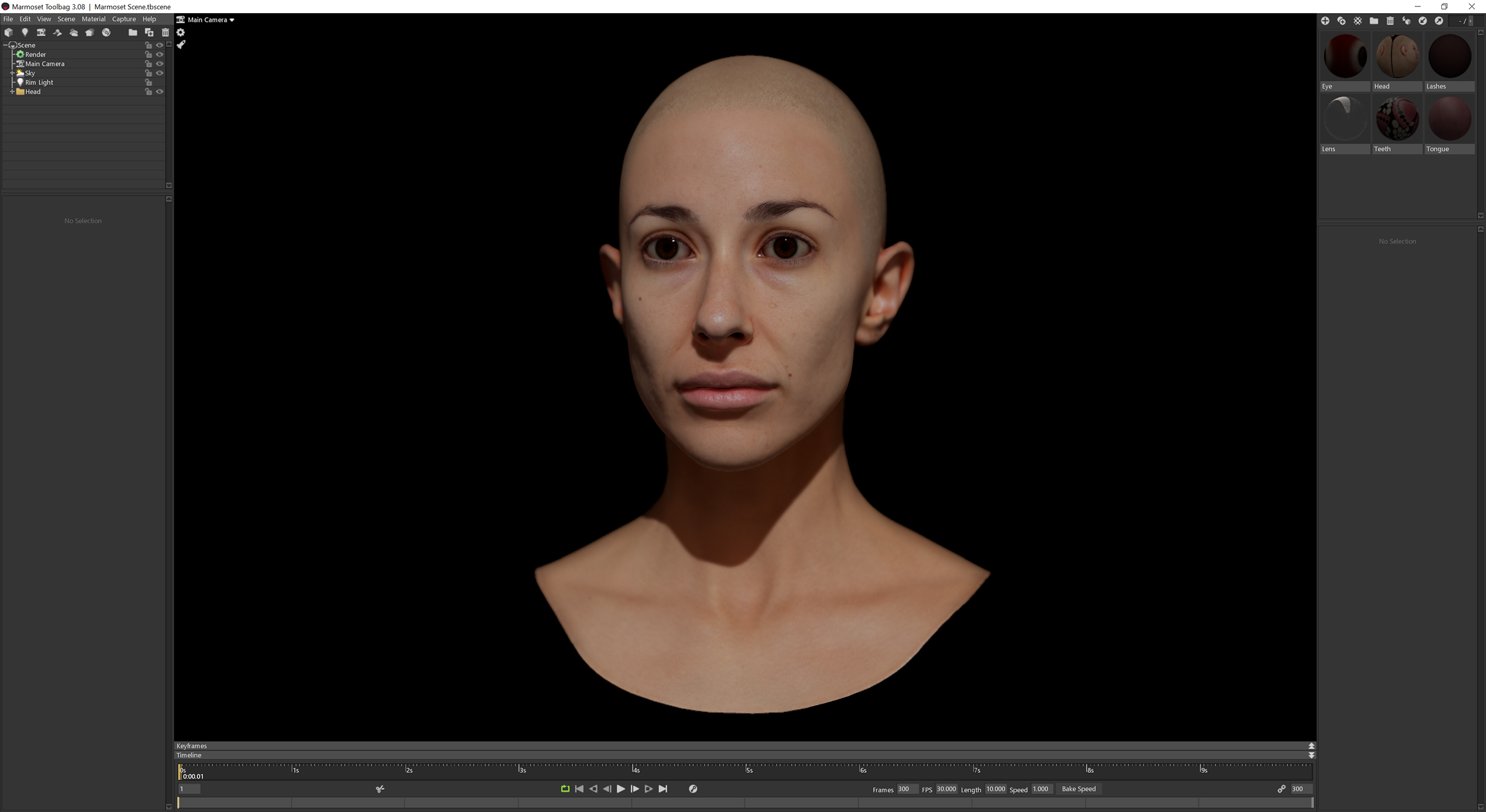 Female 3D model / Retopologised Head Scan 46