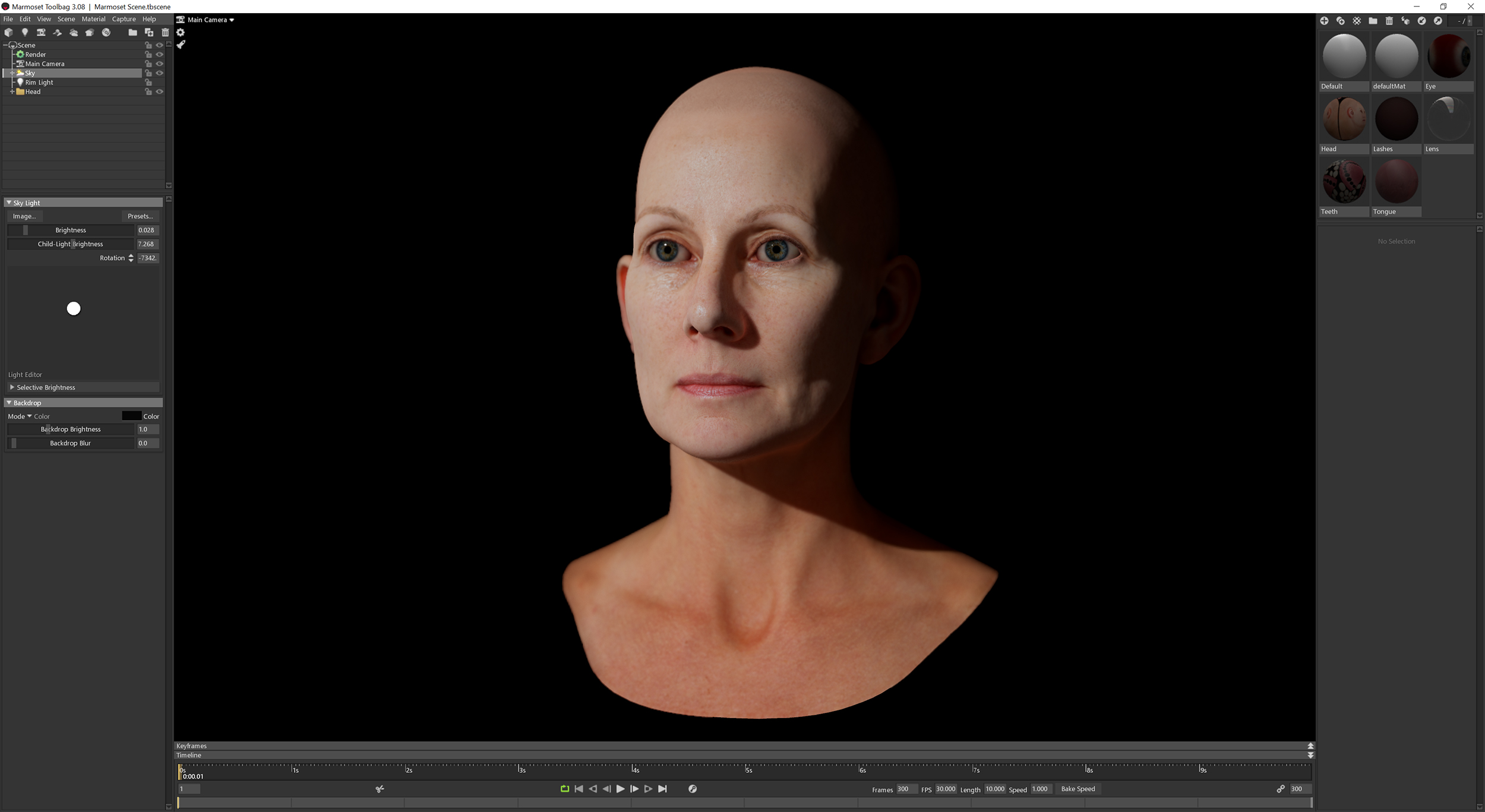 Female 3D model / Retopologised Head Scan 50