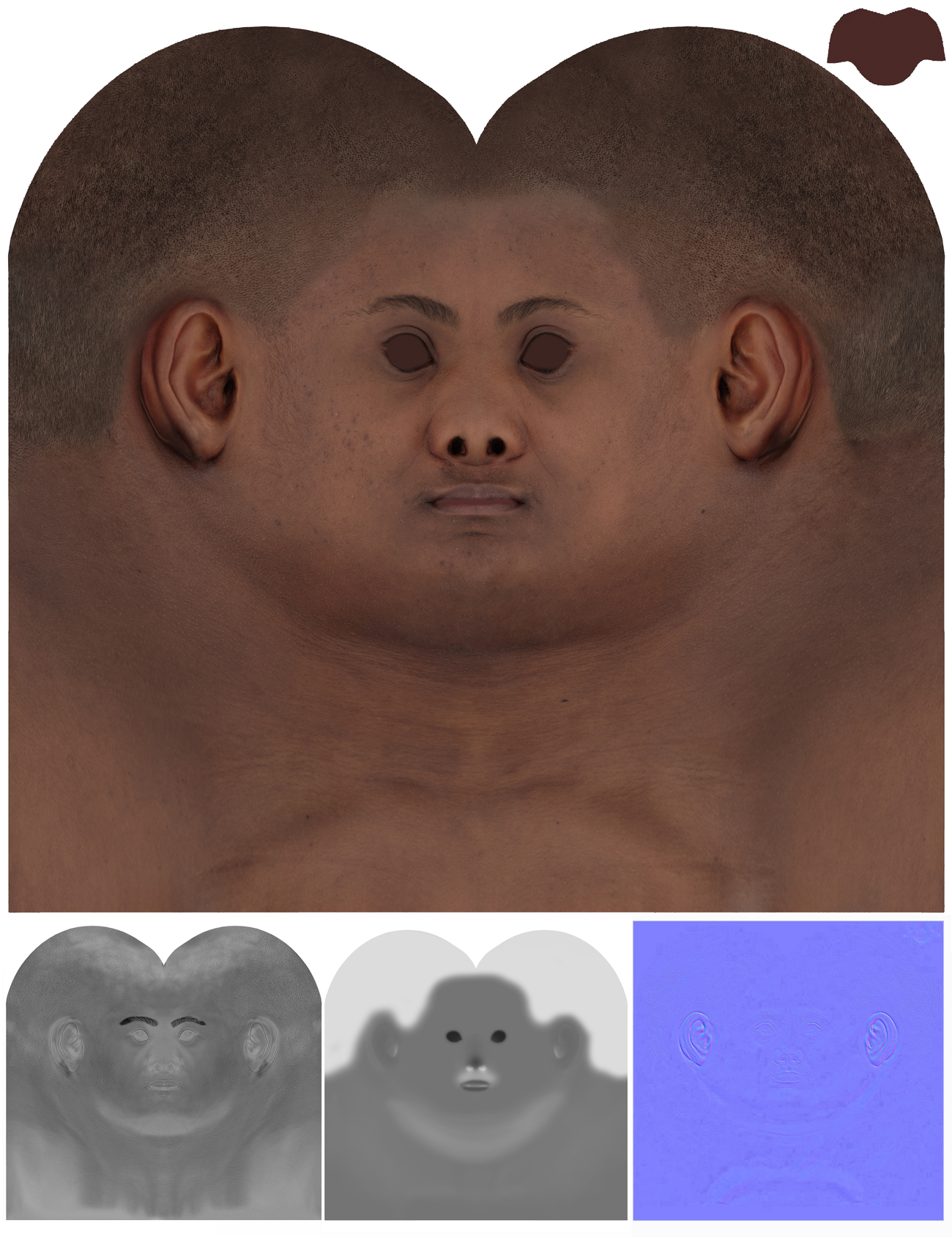 Female 3D model / Retopologised Head Scan 51