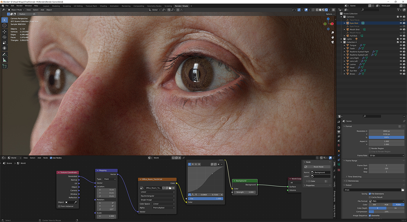 HD Female 3D Head Model 14