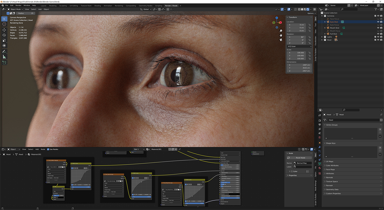 HD Female 3D Head Model 26