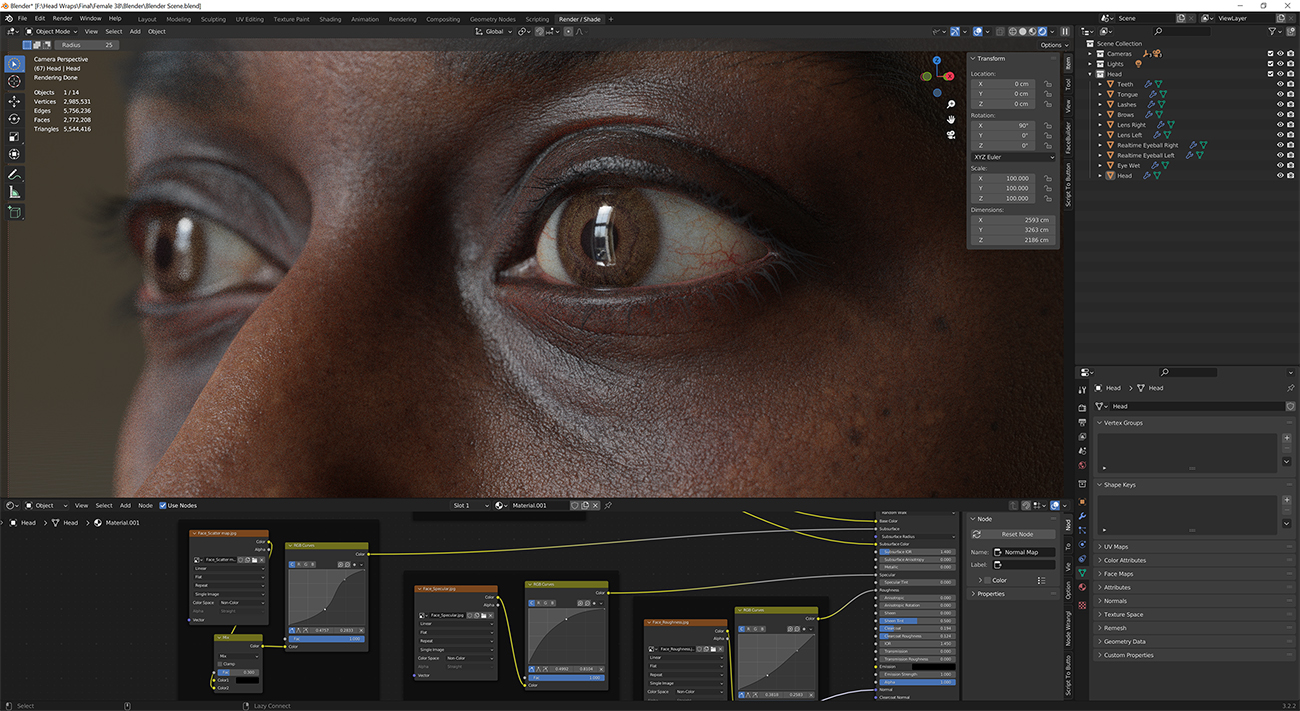 HD Female 3D Head Model 38