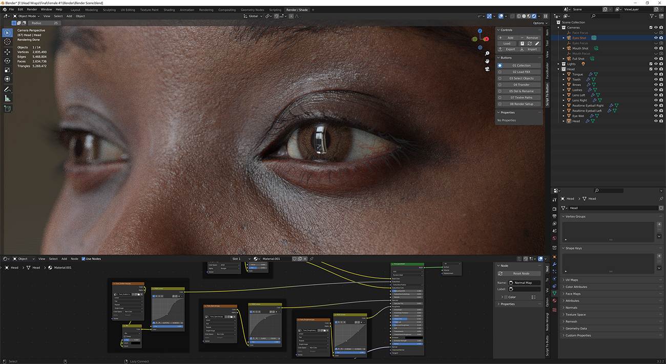 HD Female 3D Head Model 41