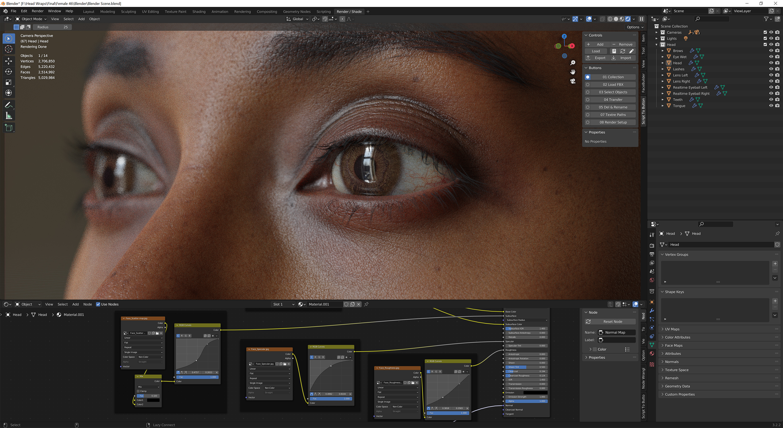 HD Female 3D Head Model 46
