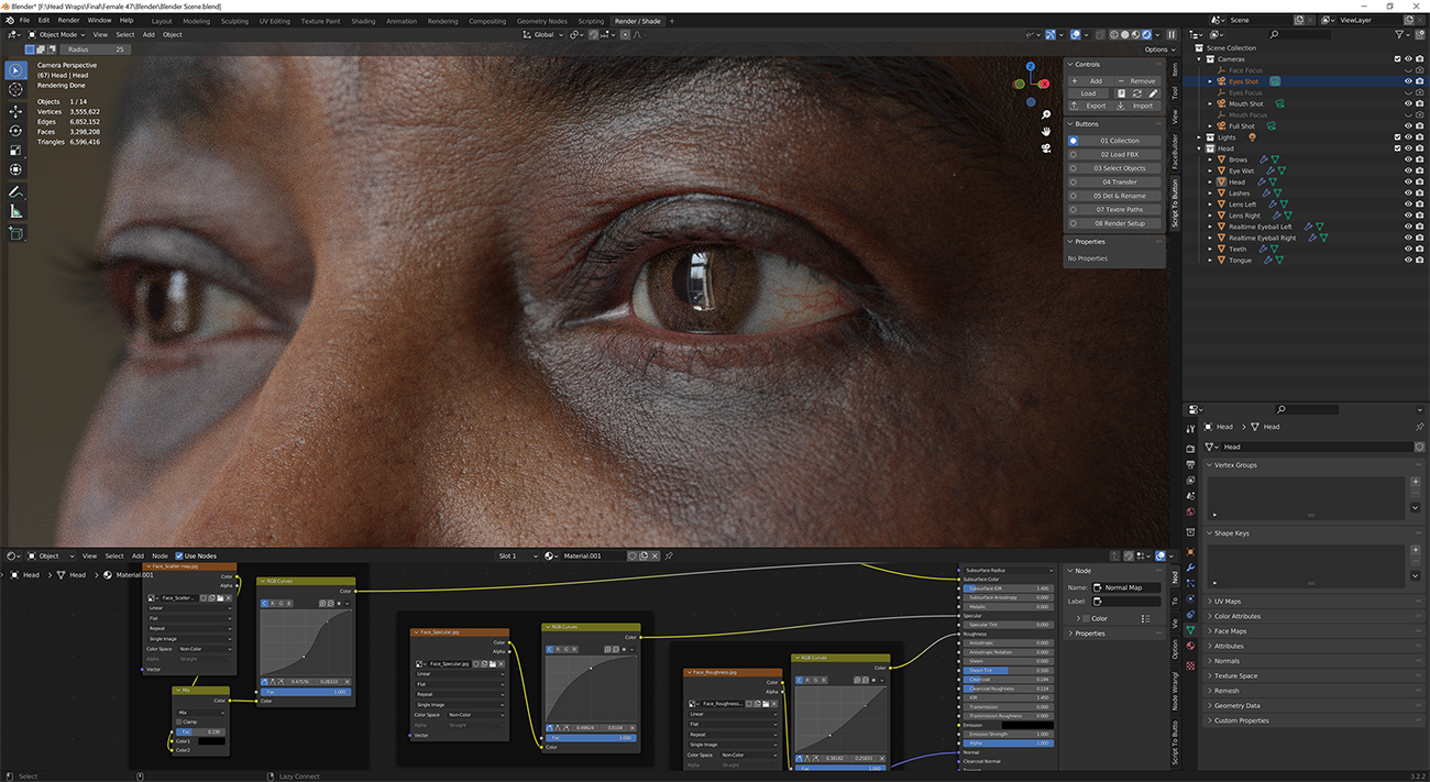HD Female 3D Head Model 47