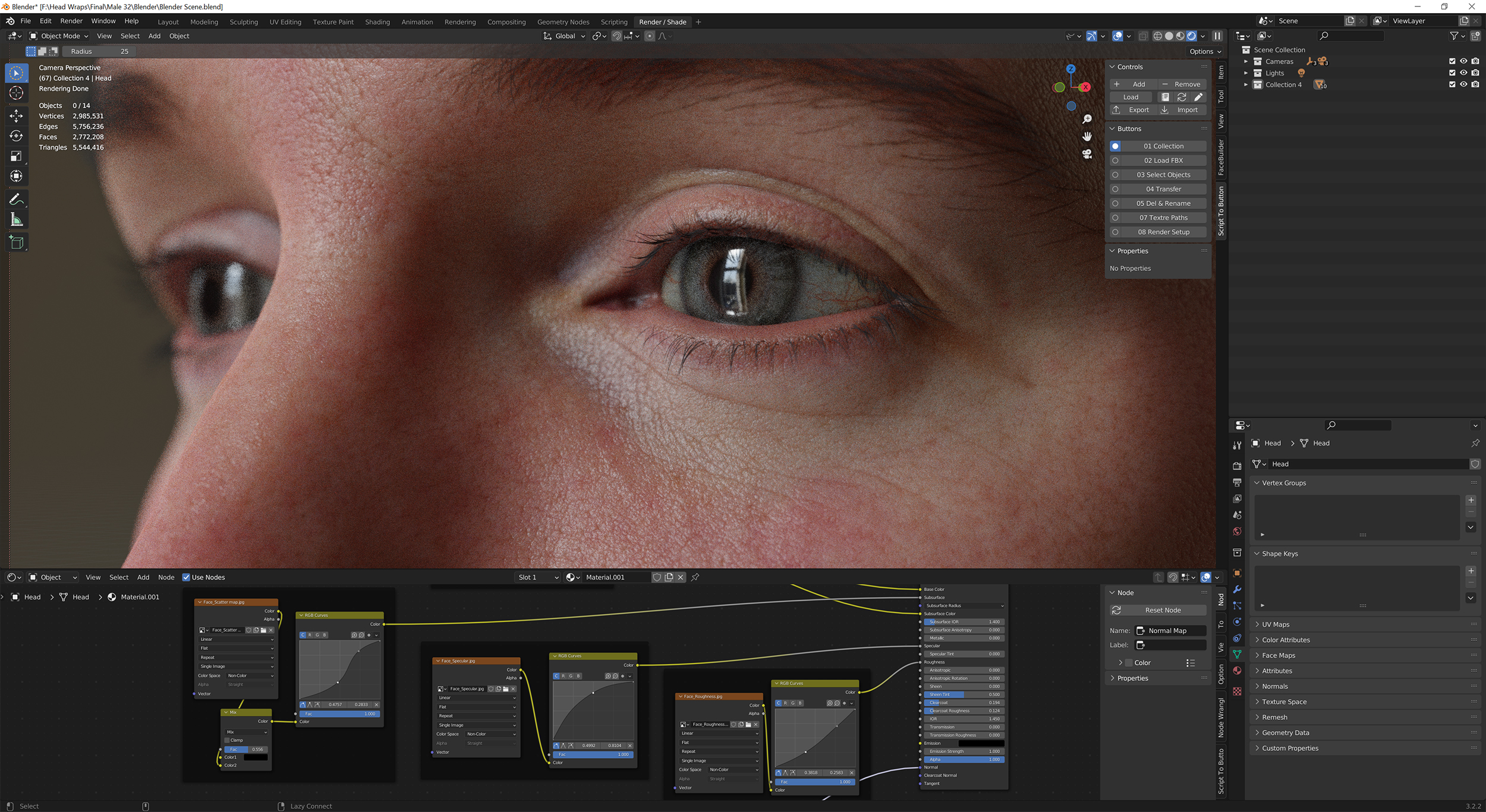 HD Male 3D Head Model 32
