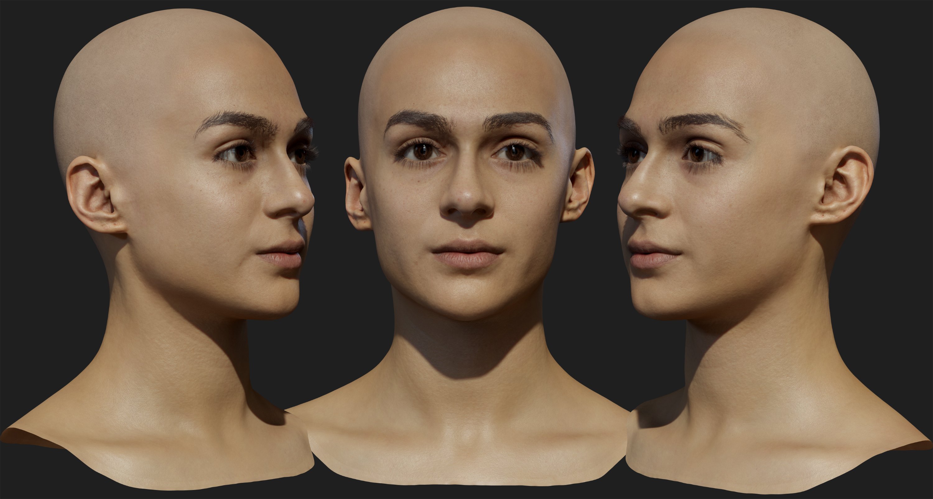 HD Female Head Model 01