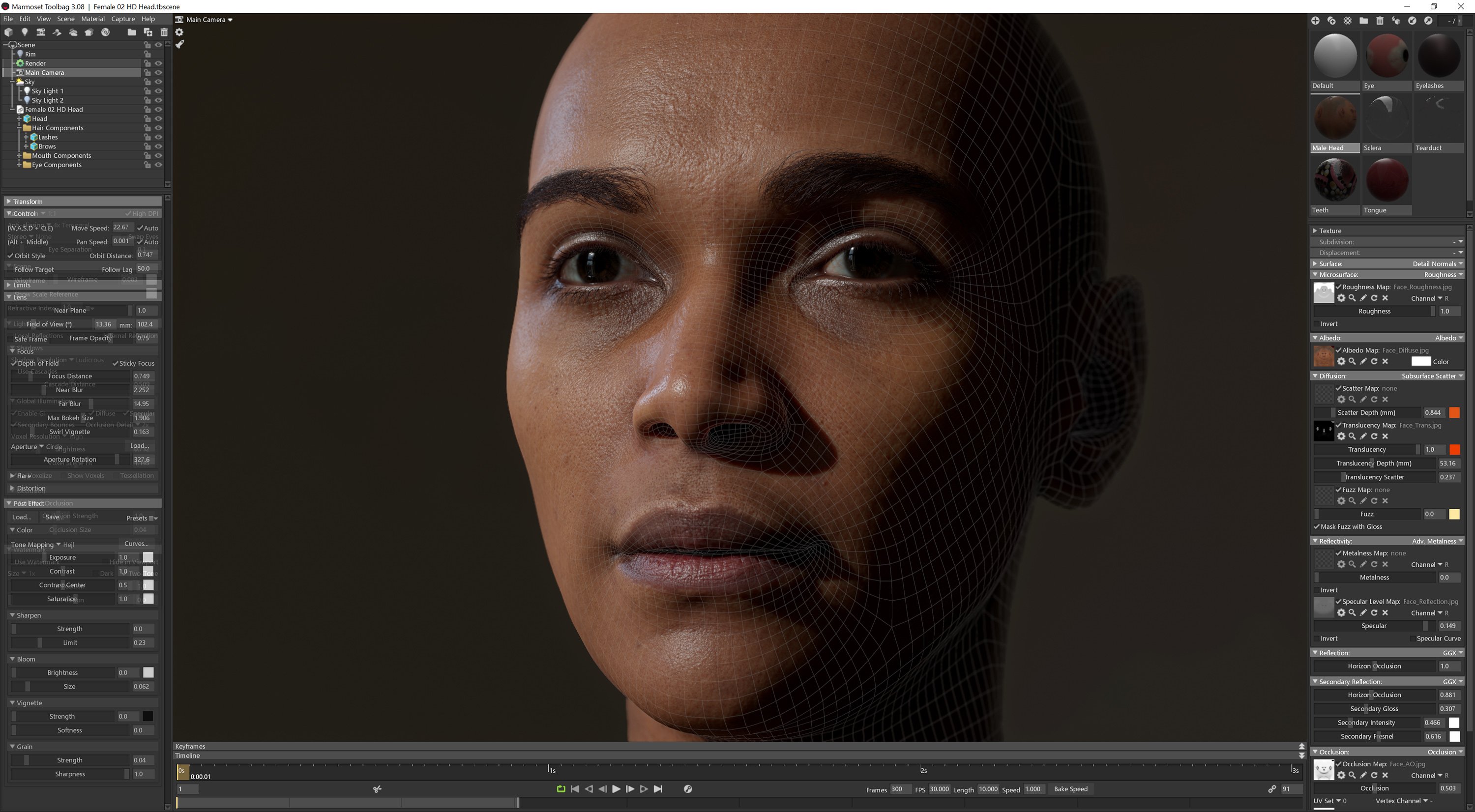 HD Female Head Model 02
