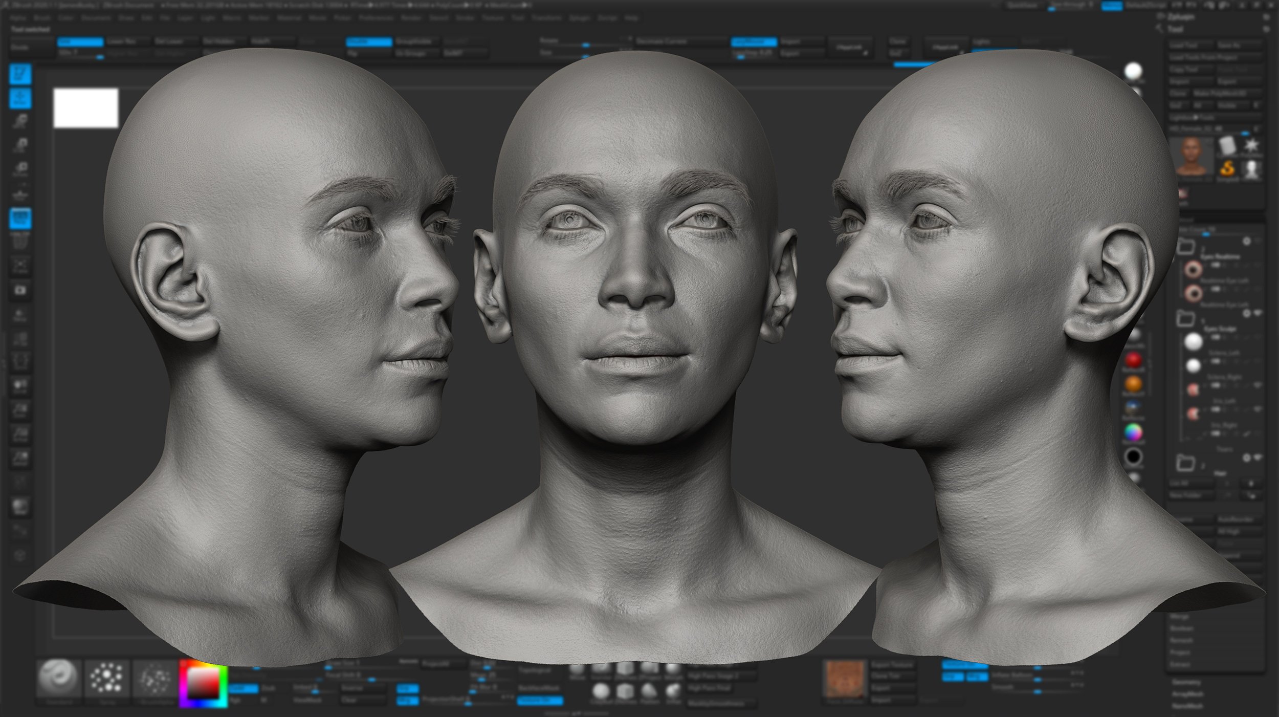 HD Female Head Model 02