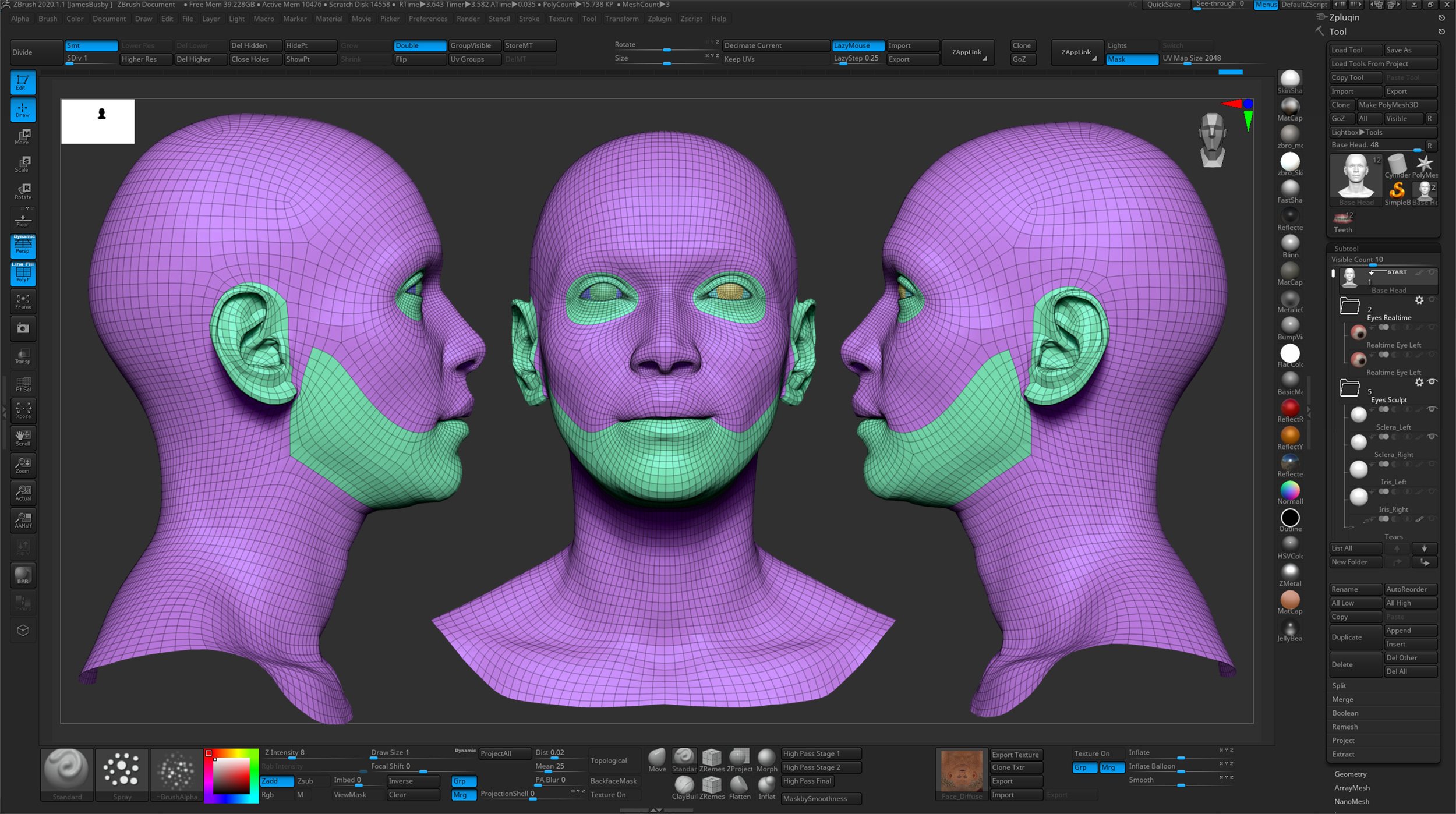 HD Female Head Model 02