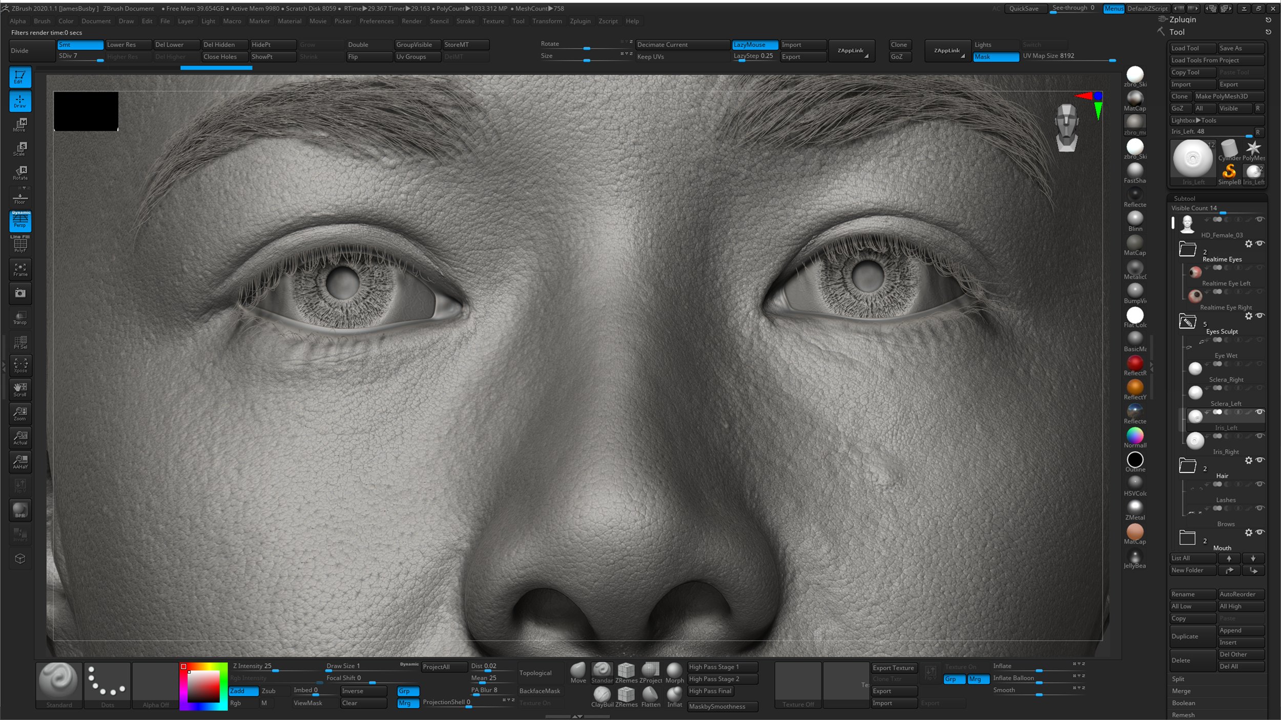 HD Female Head Model 02