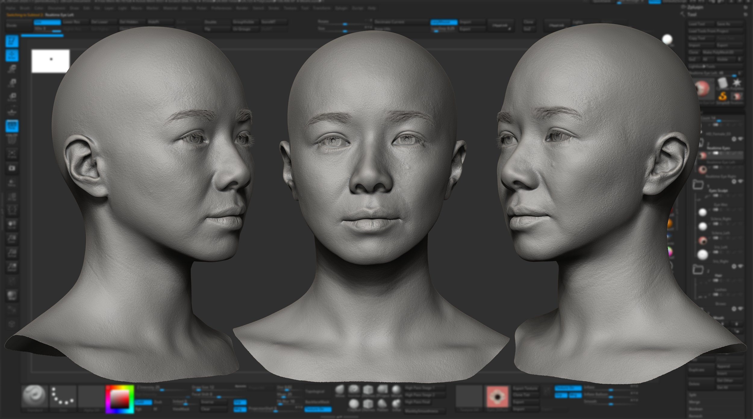 HD Female Head Model 02
