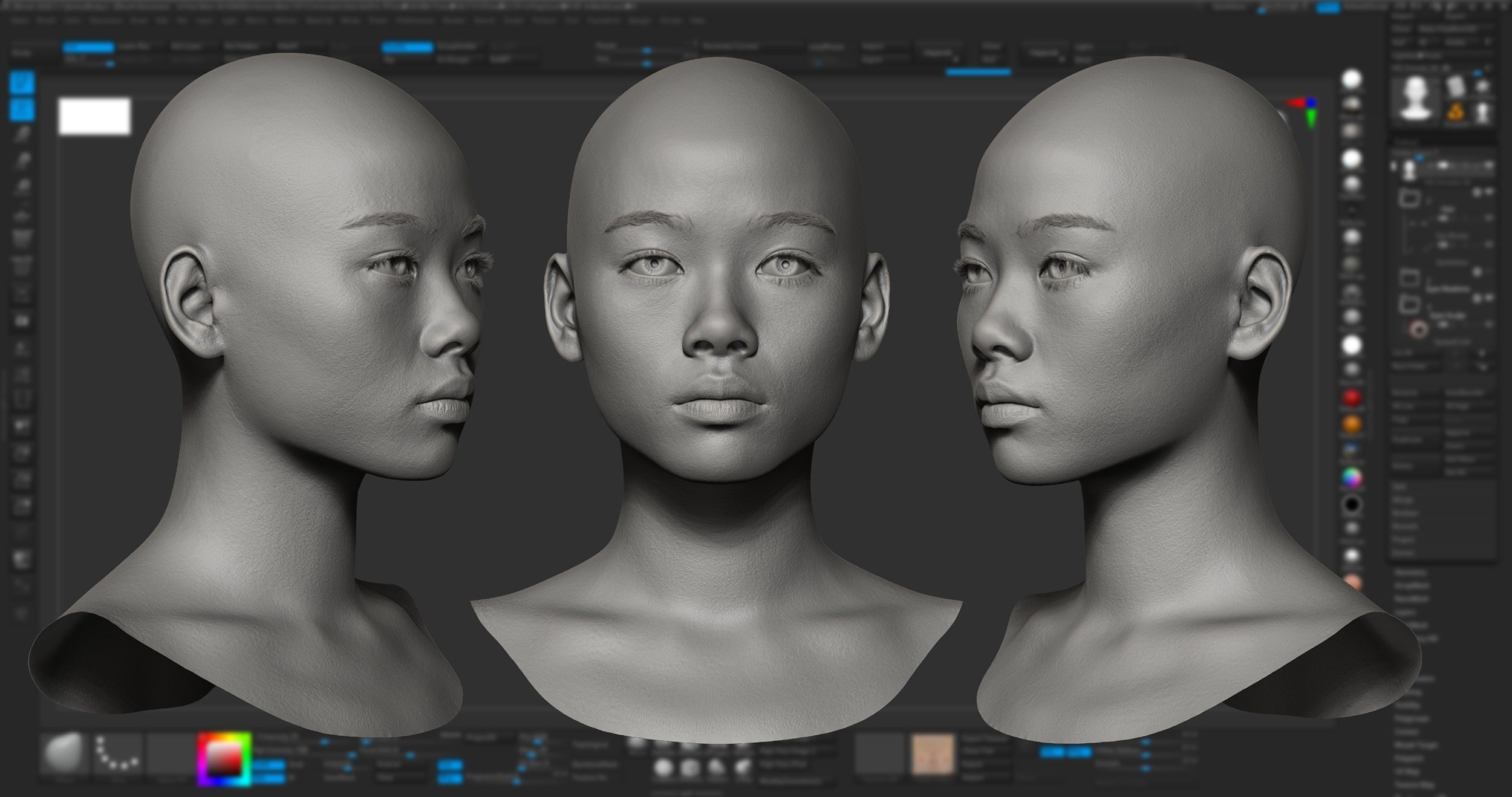 HD Female Head Model 06