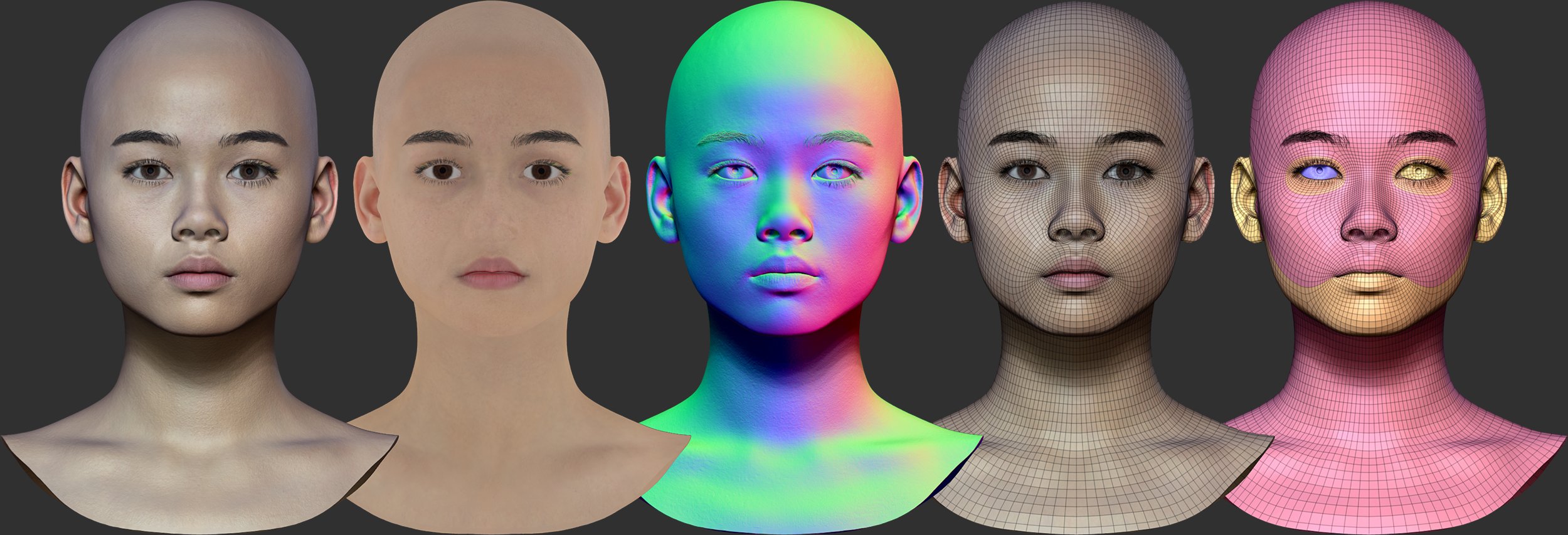 HD Female Head Model 06