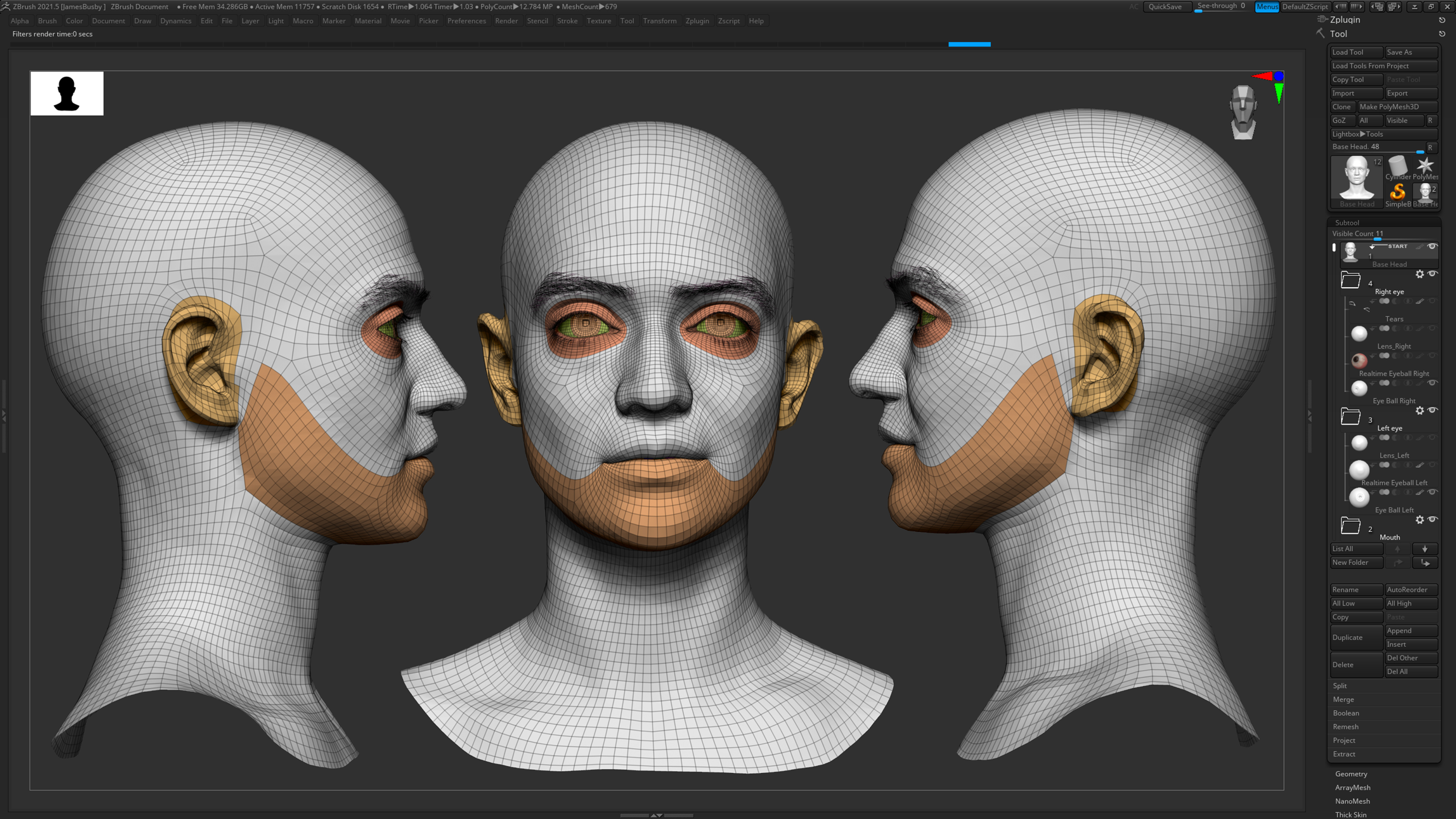 HD Female Head Model 08