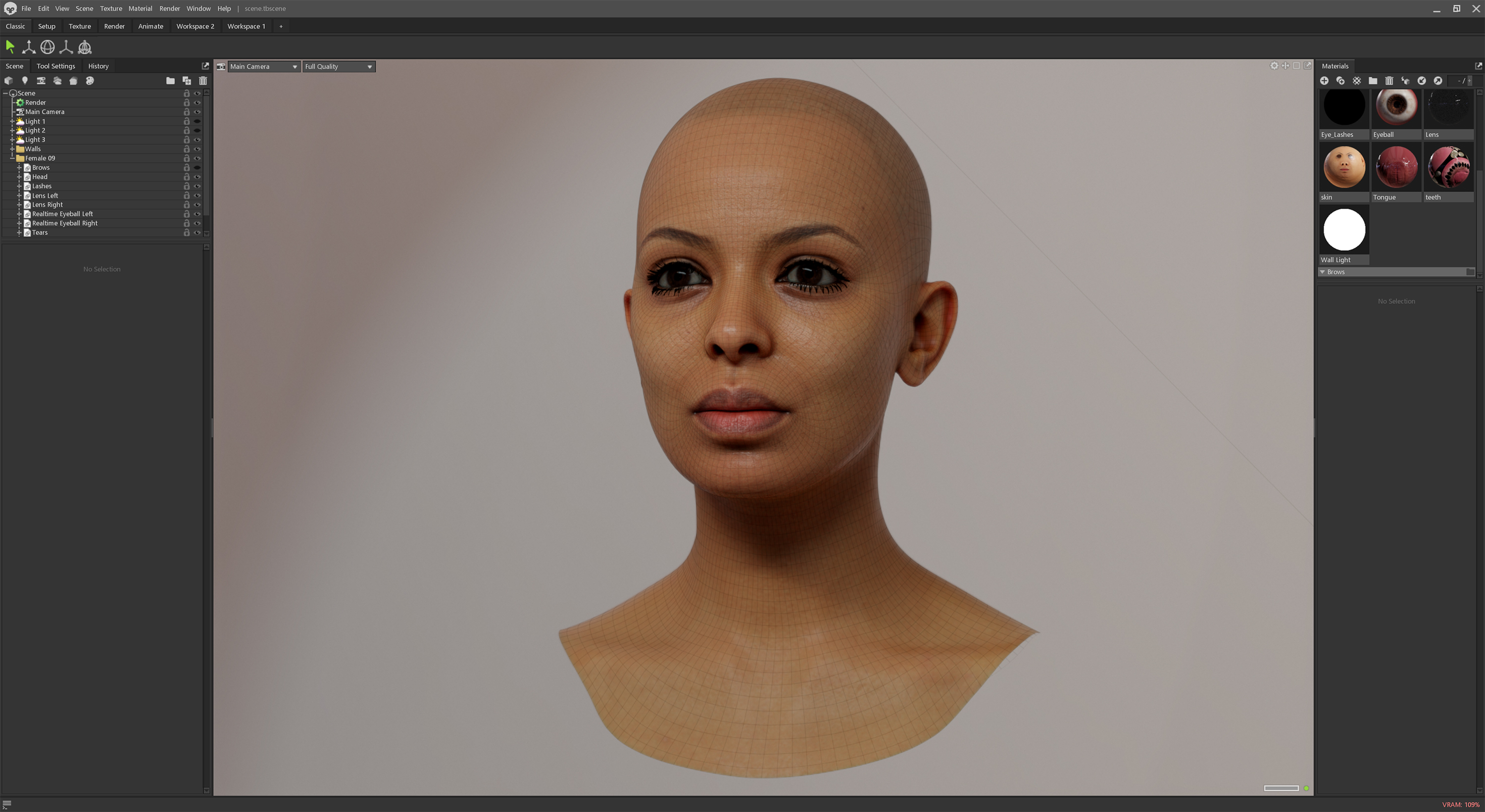 HD Female Head Model 09