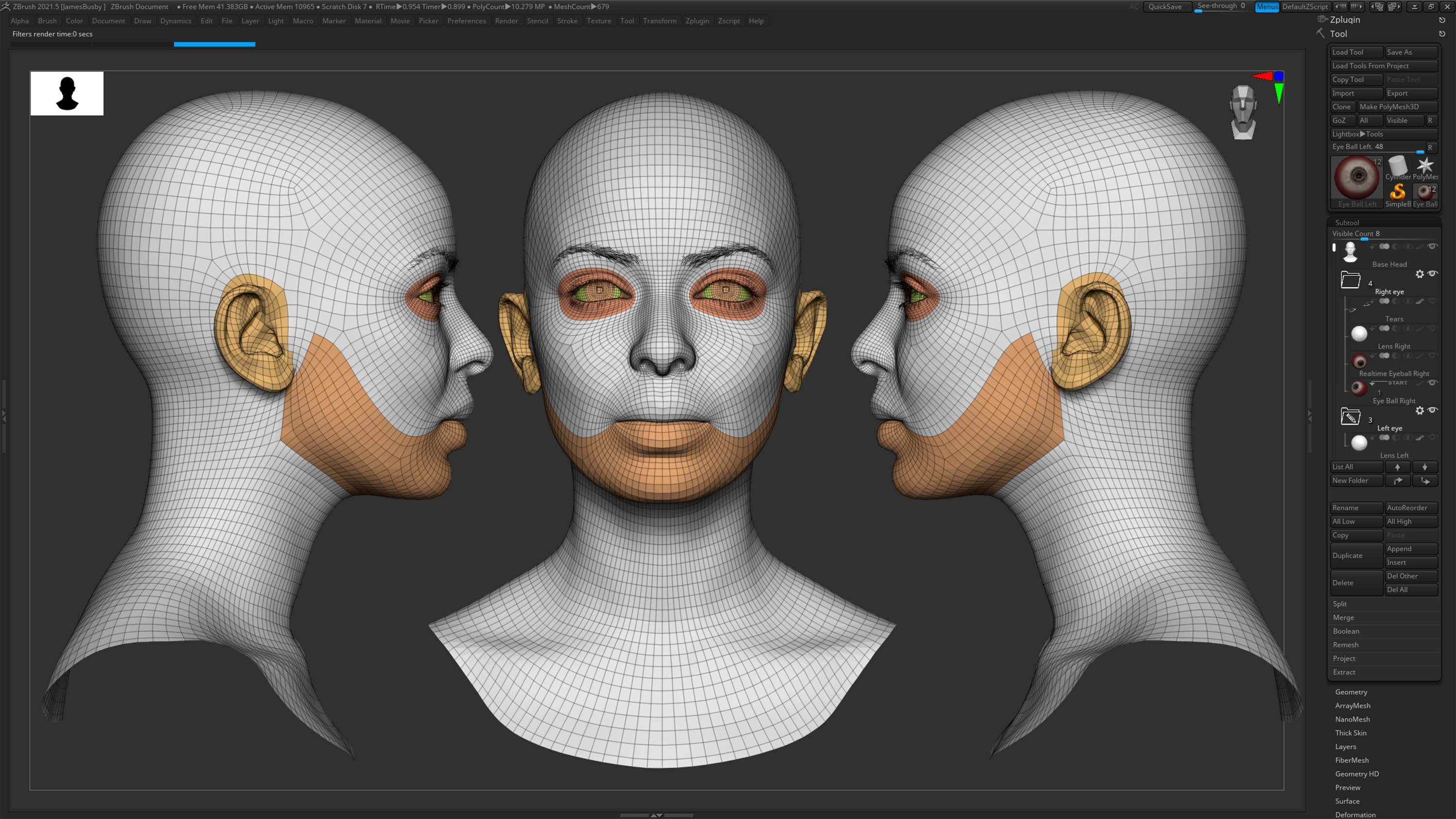 HD Female Head Model 09