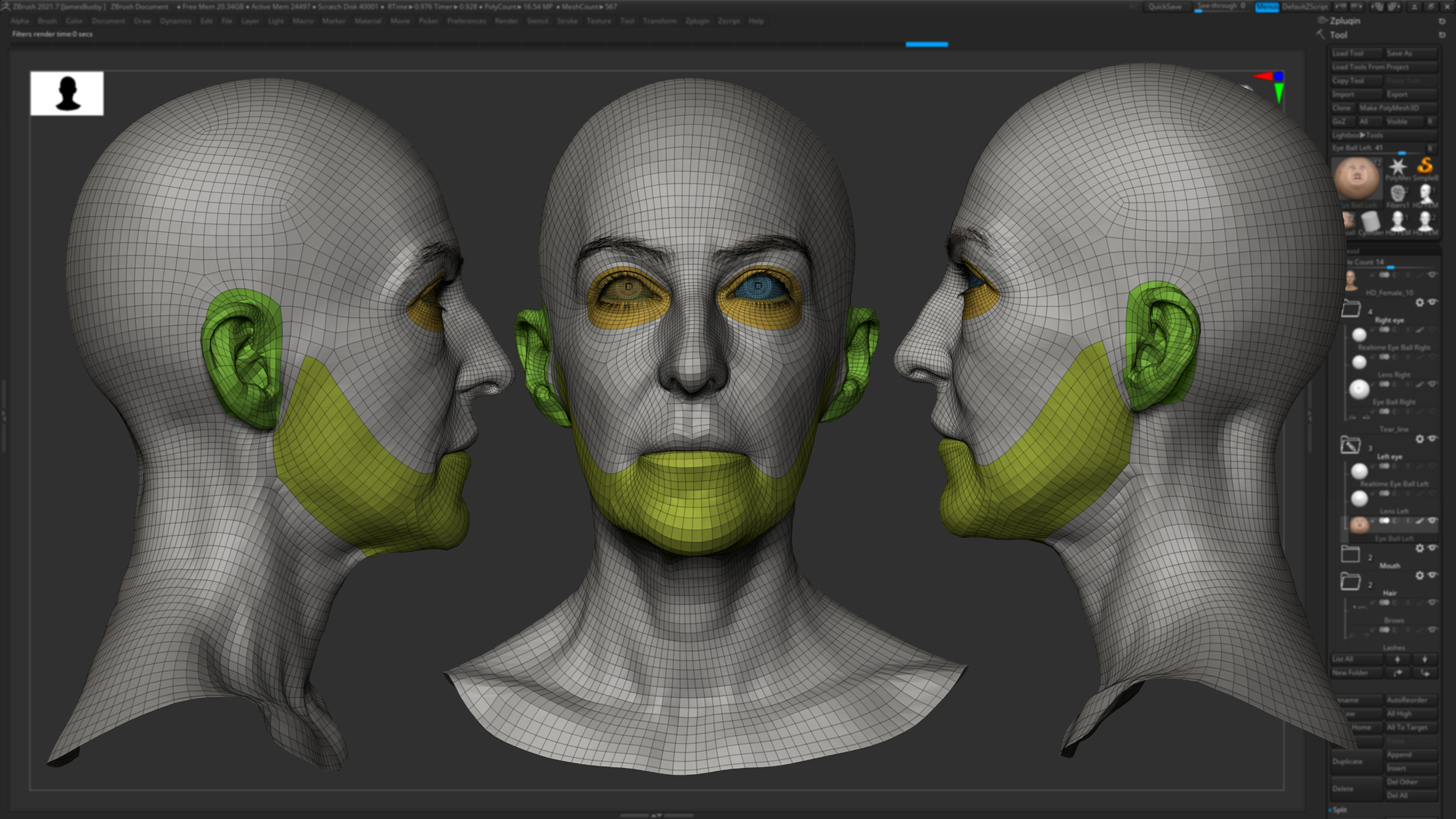 HD Female Head Model 10