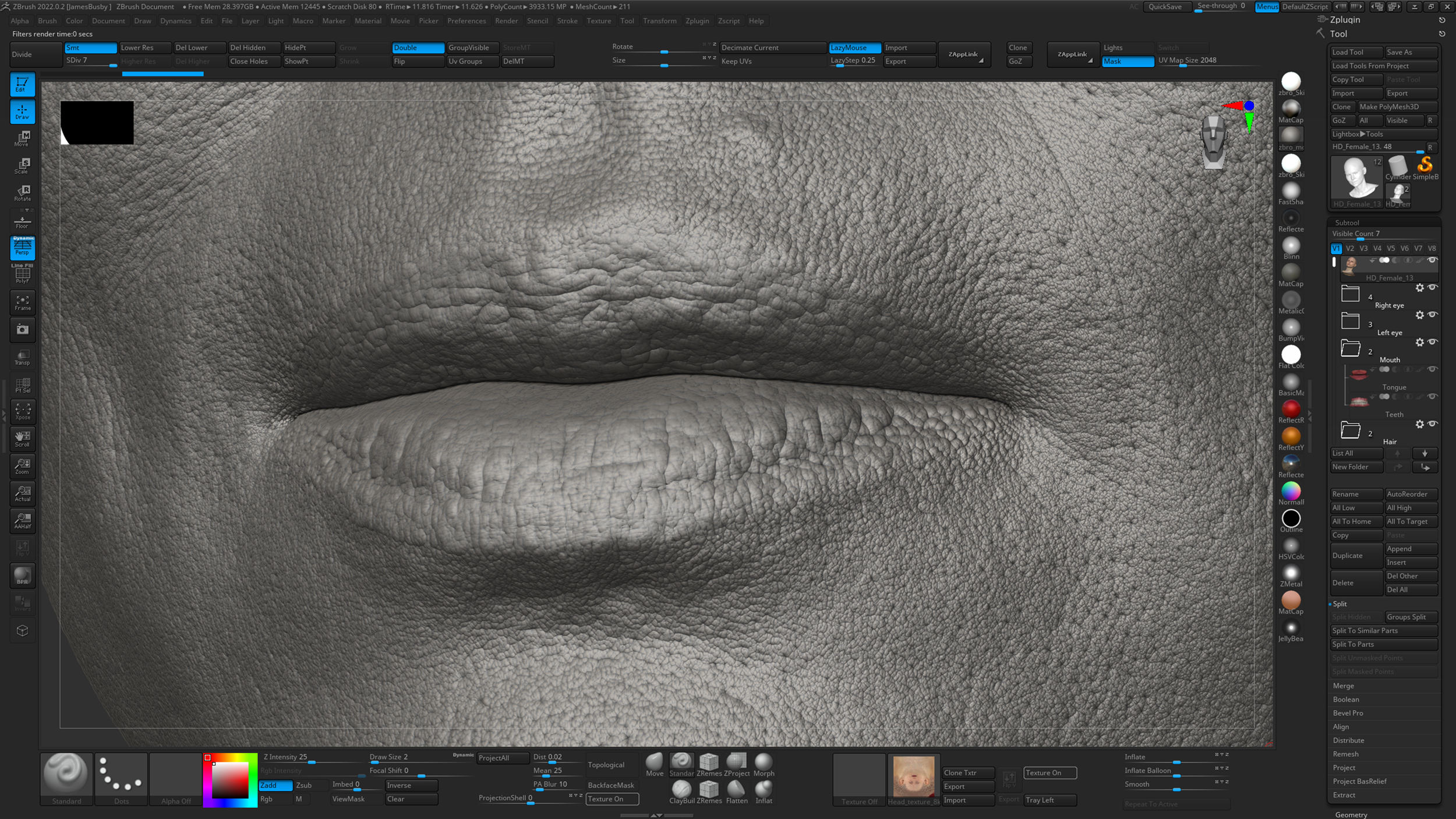 HD Female Head Model 13
