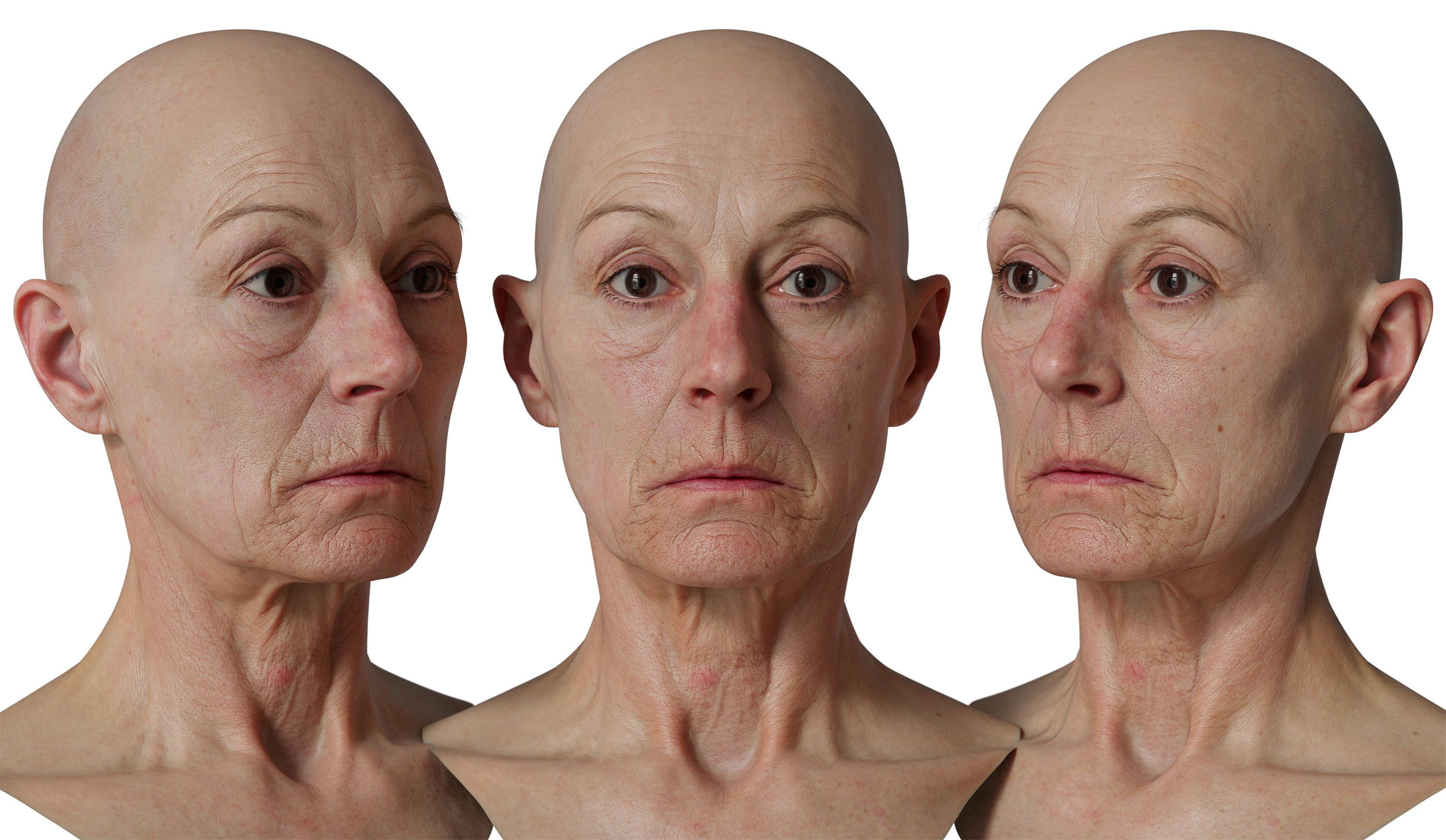 HD Female 3D Head Model 14