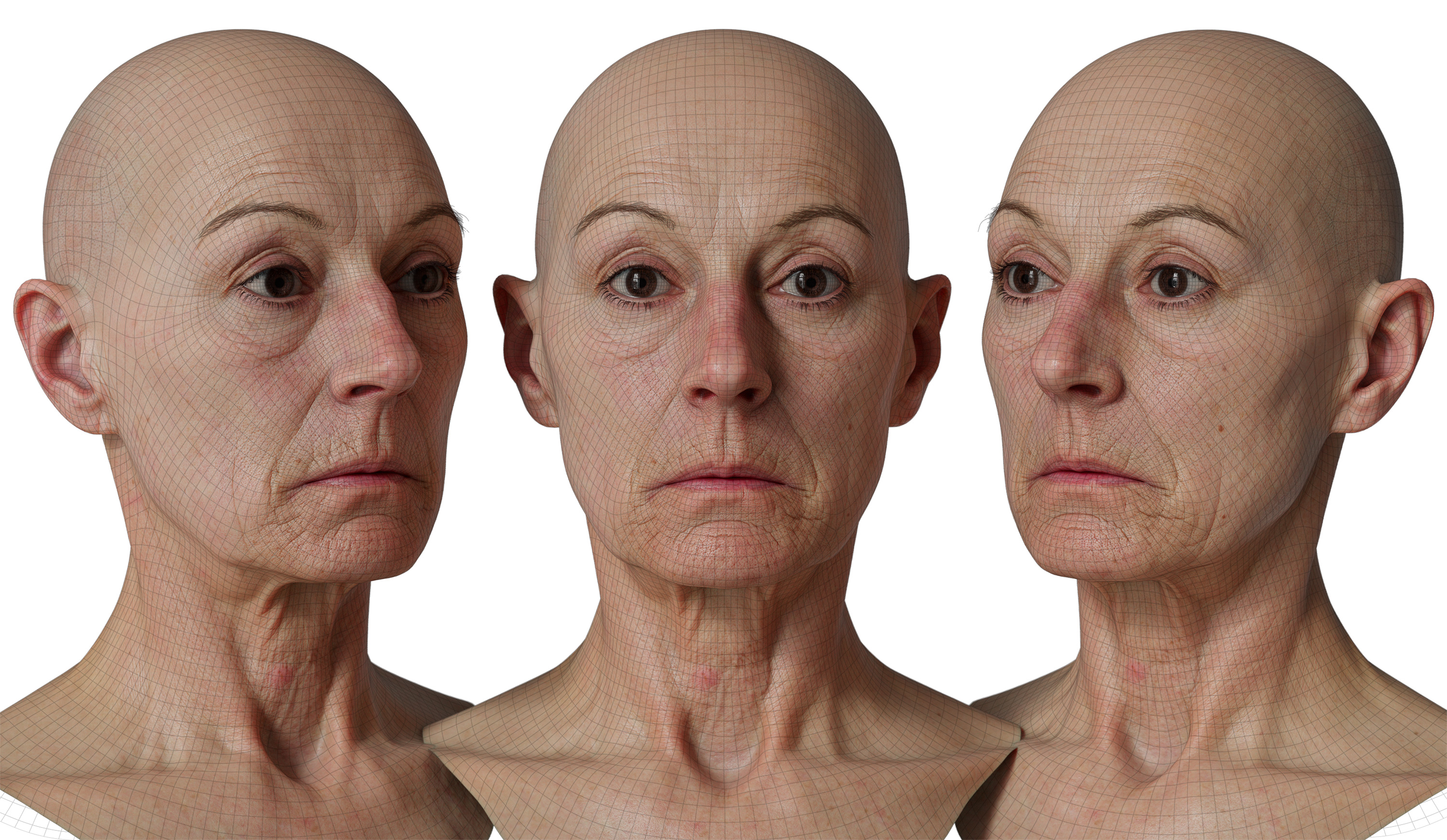 HD Female 3D Head Model 14