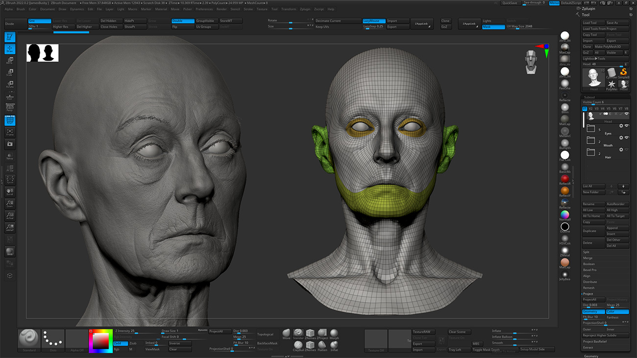HD Female 3D Head Model 14