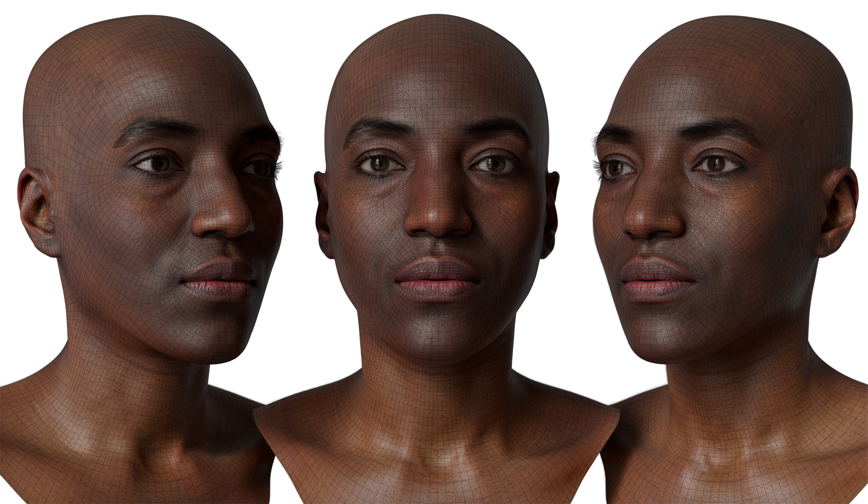 HD Female 3D Head Model 15