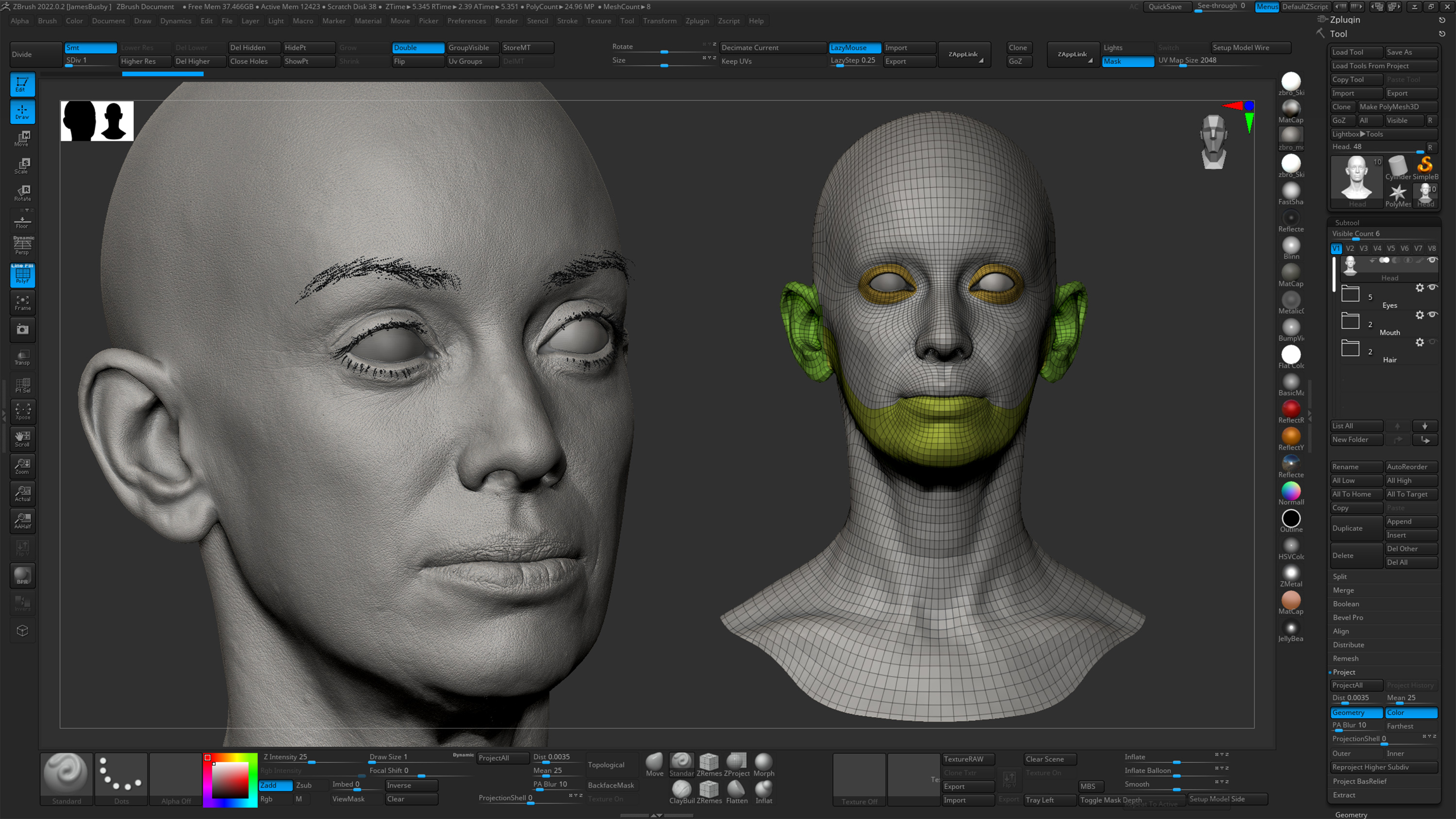 HD Female 3D Head Model 18