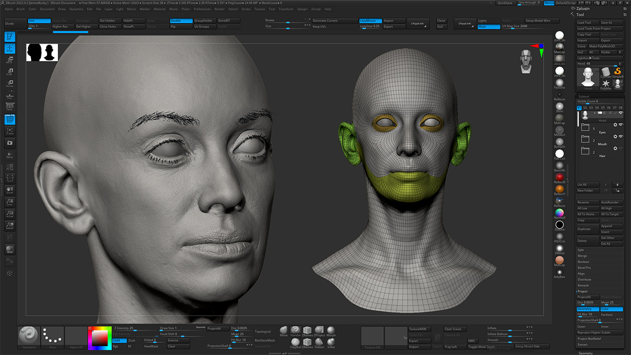 HD Female 3D Head Model 18