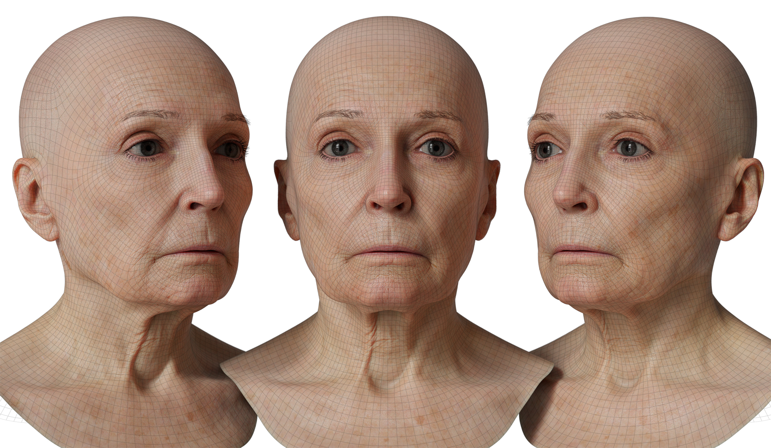 HD Female 3D Head Model 20