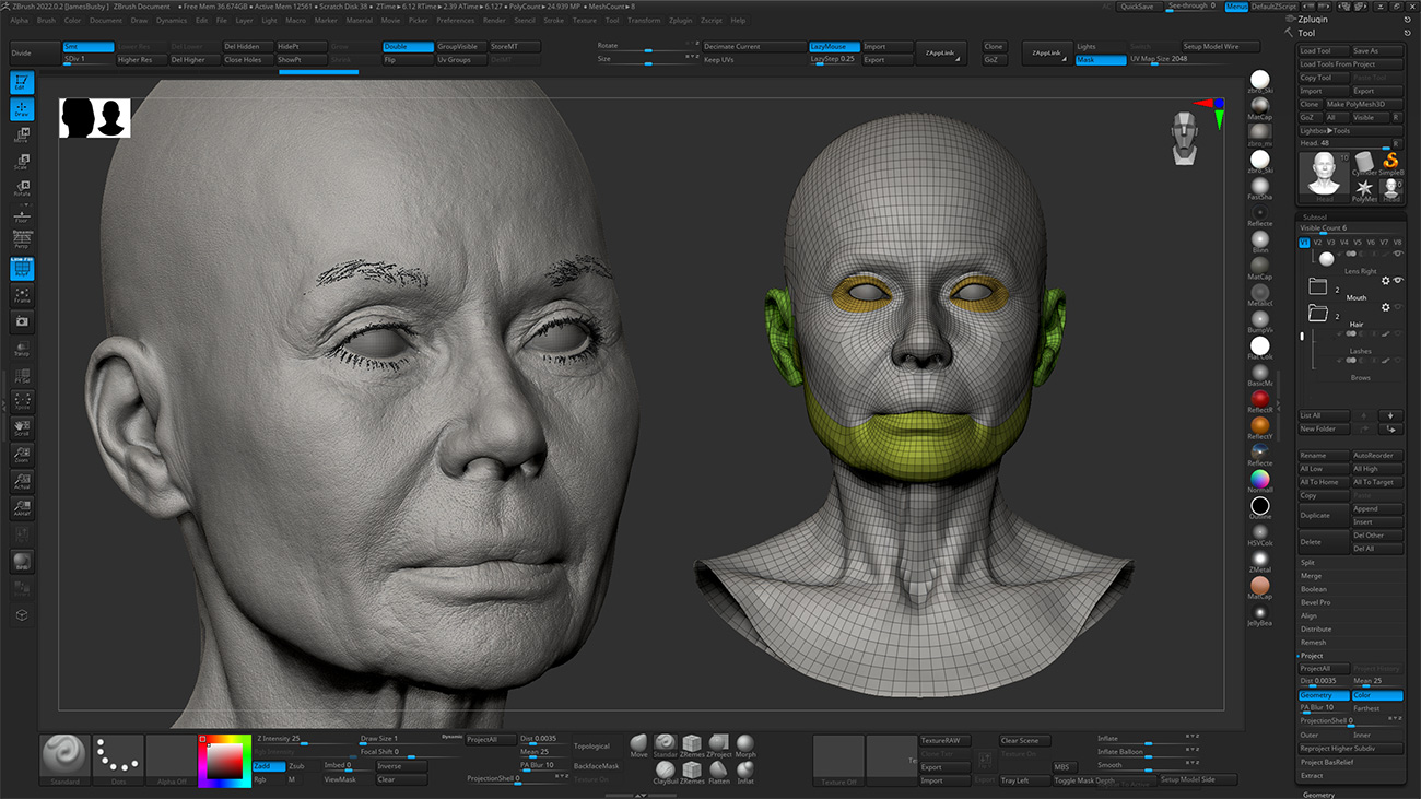 HD Female 3D Head Model 21