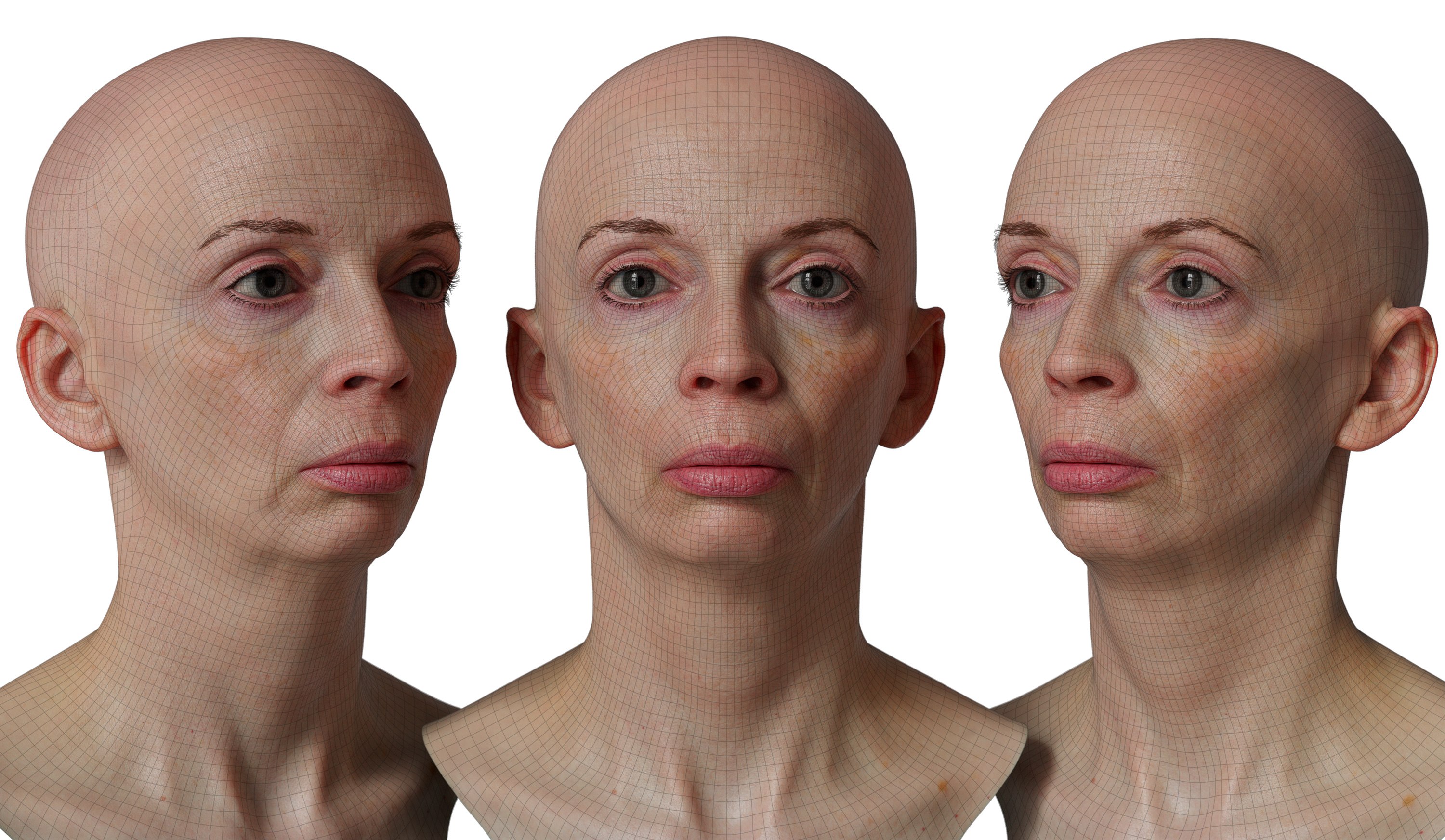 HD Female 3D Head Model 22