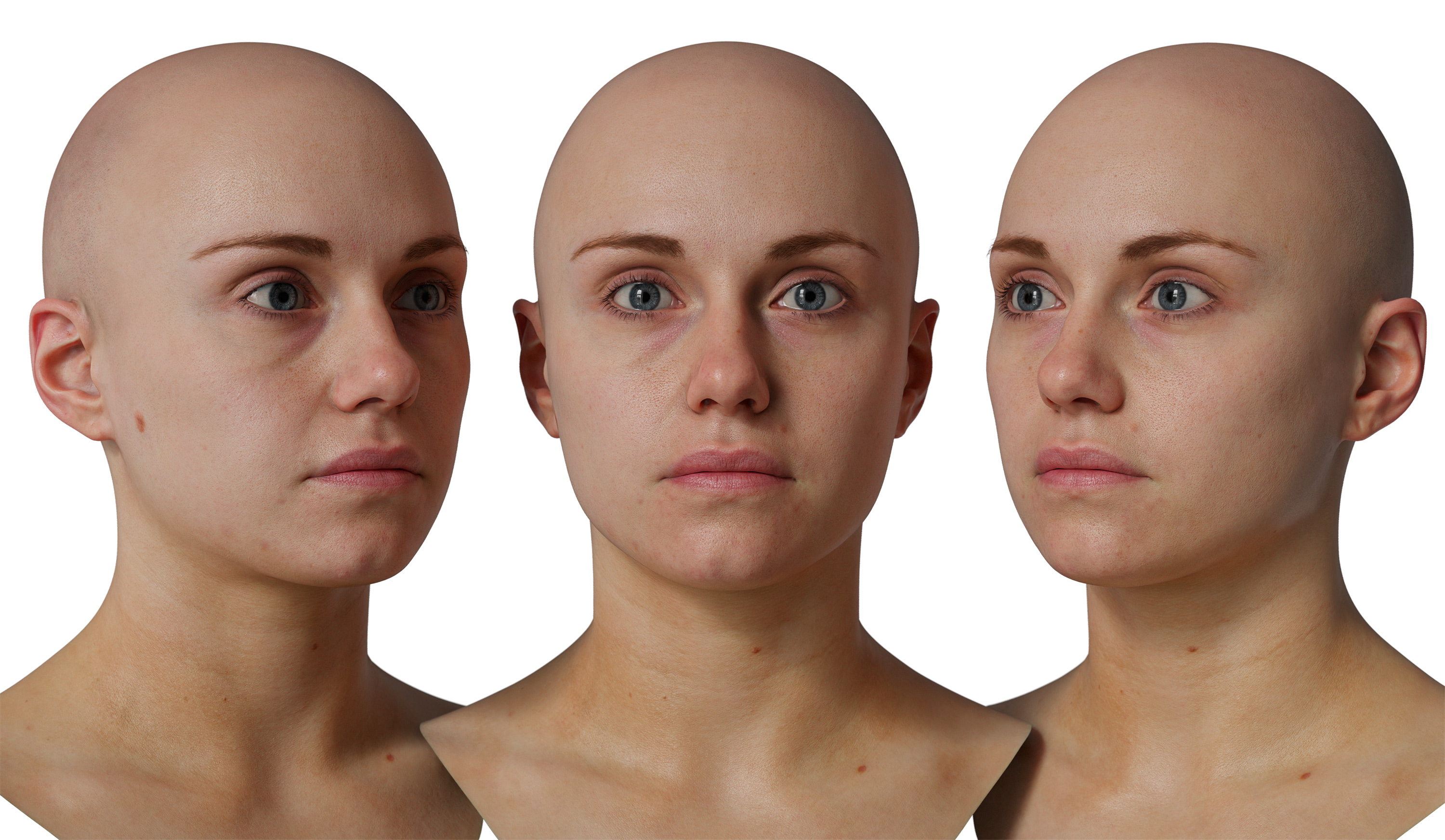 HD Female 3D Head Model 23