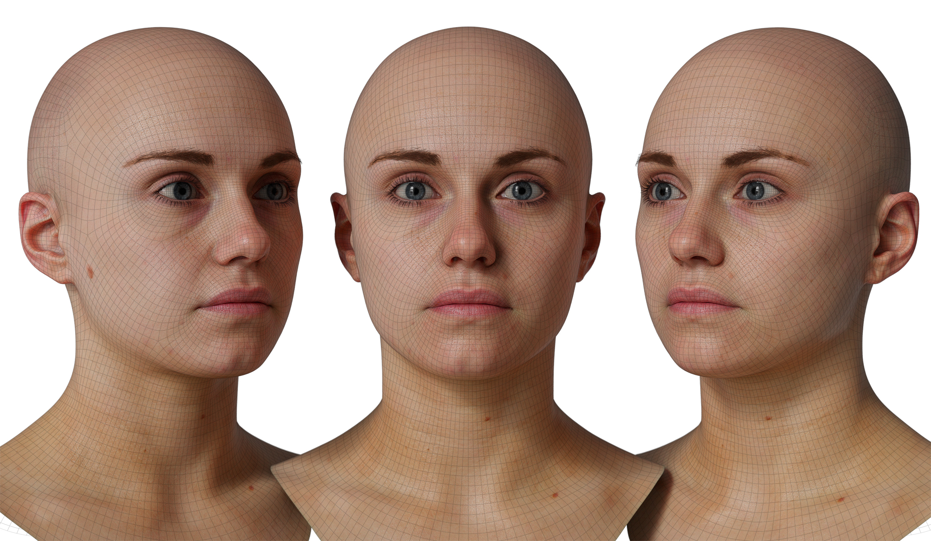 HD Female 3D Head Model 23
